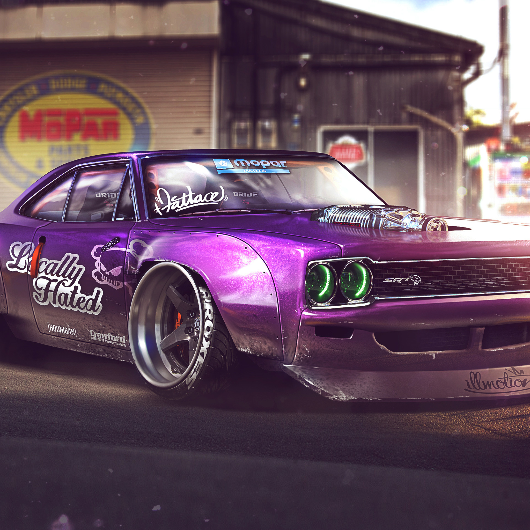 2048x2048 1968 Plymouth Road Runner Concept Digital Art Ipad Air ,HD 4k ...