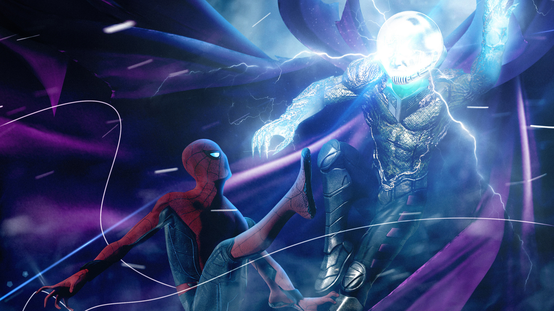 1920x1080 2019 Spider Man Far From Home And Mysterio Laptop Full Hd