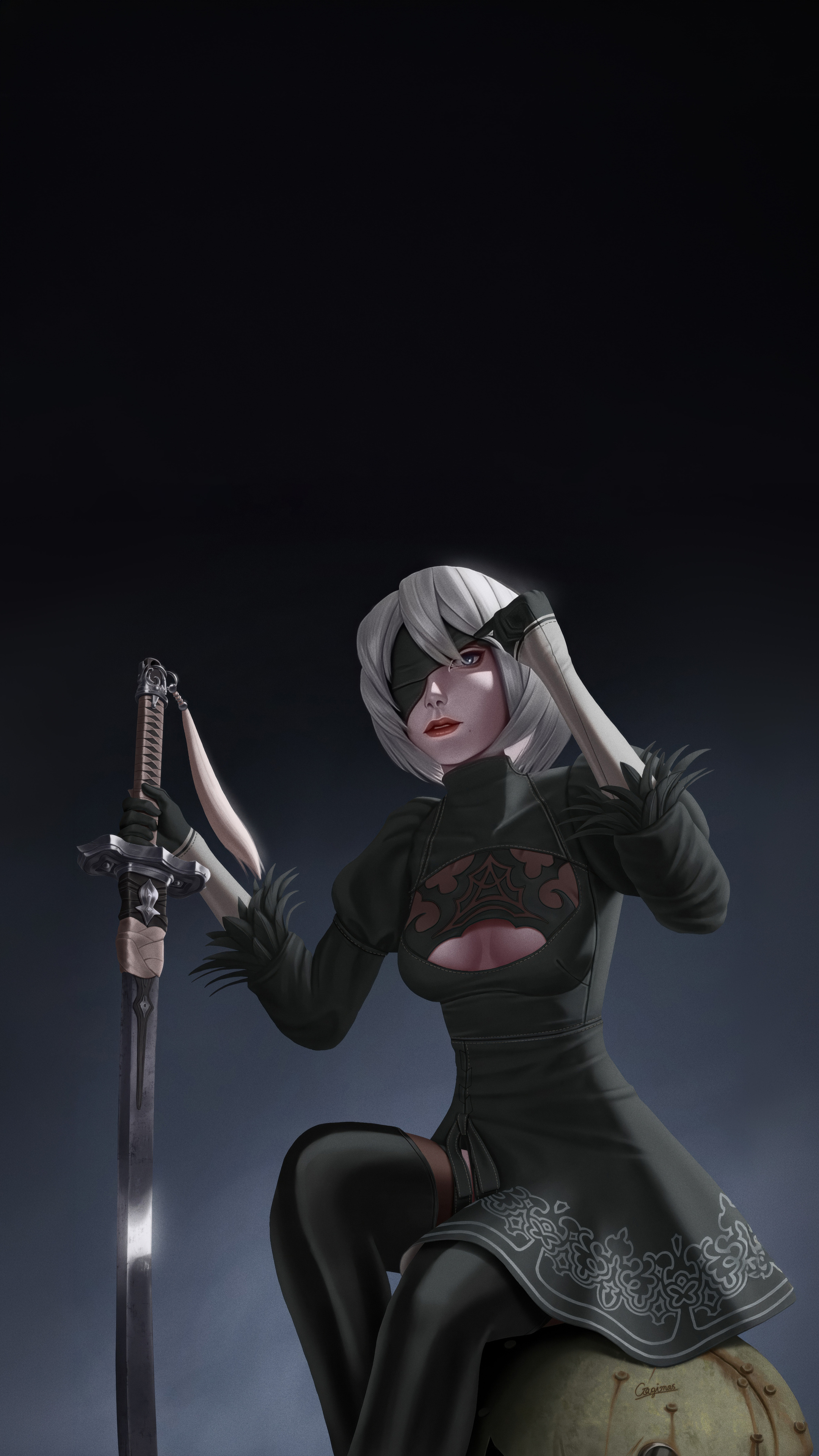 2b Dressed In Black Built For War Wallpaper,HD Games Wallpapers,4k ...