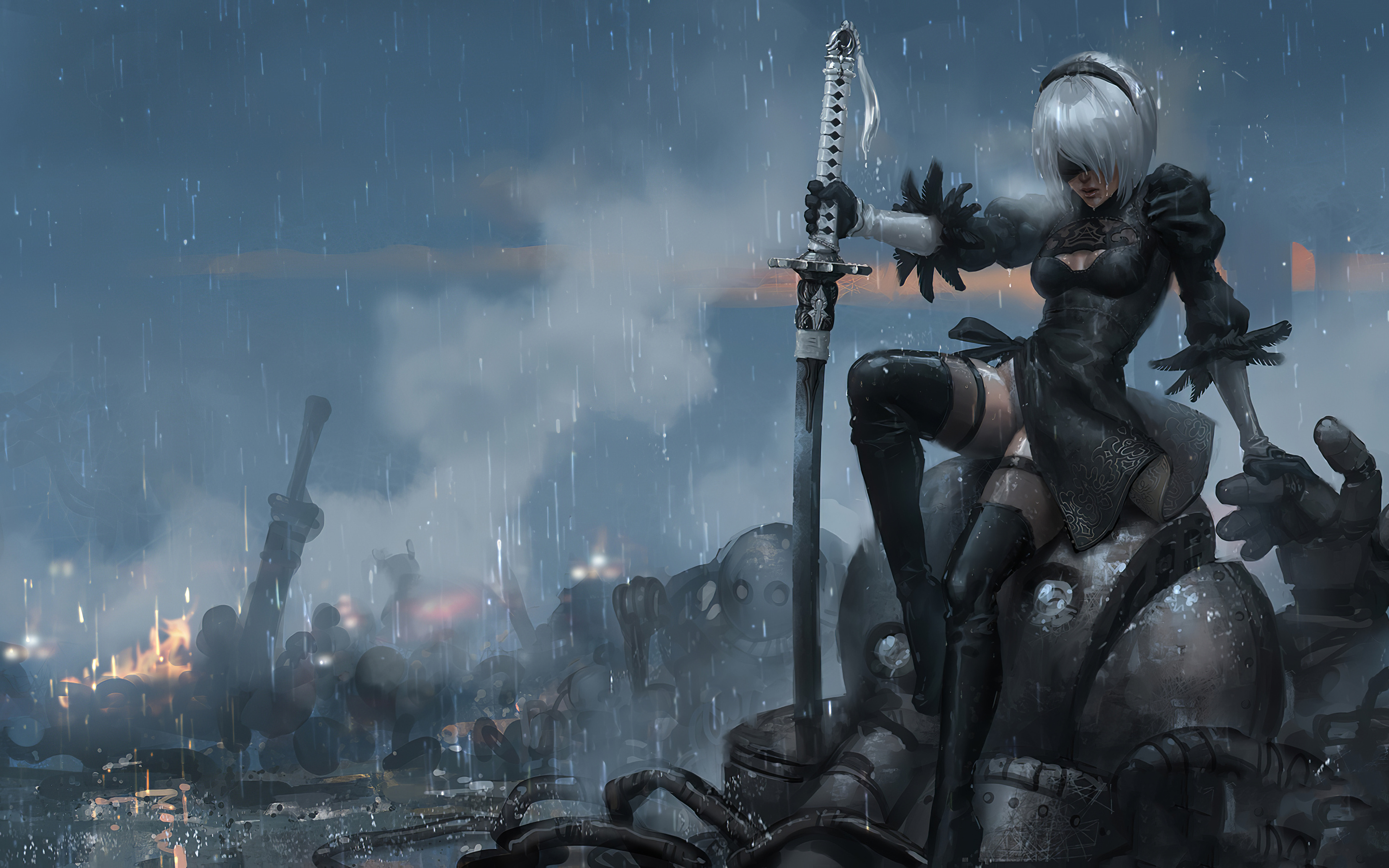 2880x1800 2b Nier Fanart Winner Macbook Pro Retina ,HD 4k Wallpapers ...