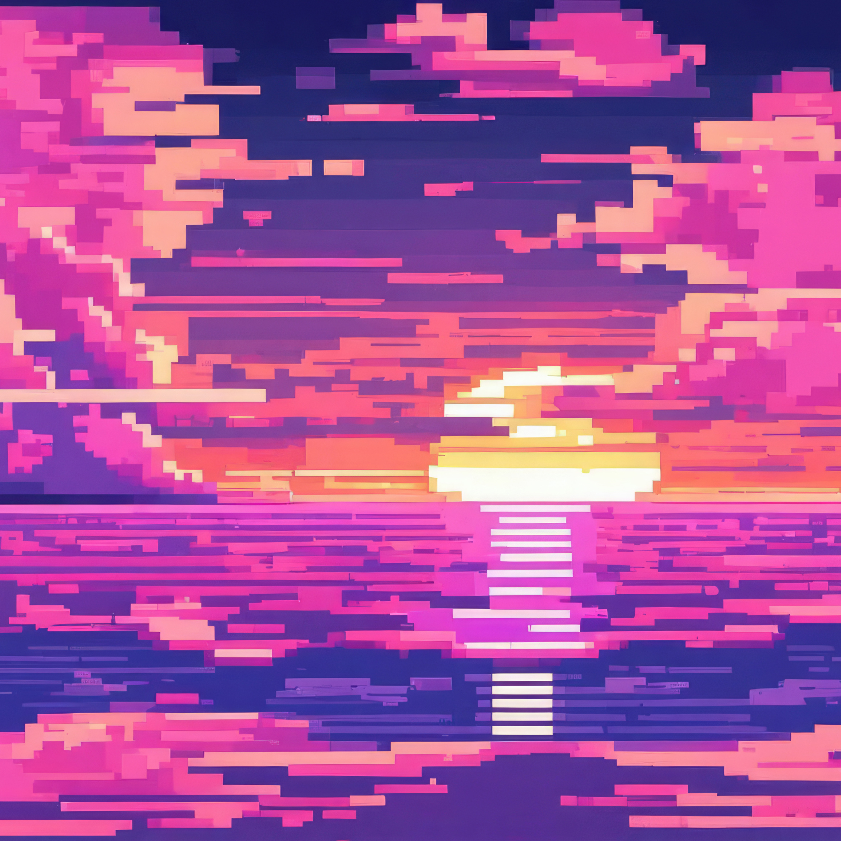 2932x2932 8 Bit Sunset 4k Ipad Pro Retina Display ,HD 4k Wallpapers ...