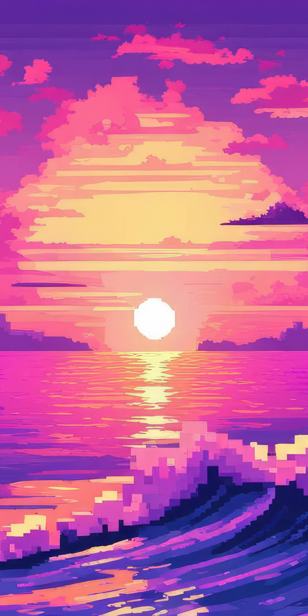 1080x2160 8 Bit Synthwave 4k One Plus 5T,Honor 7x,Honor view 10,Lg Q6 ...