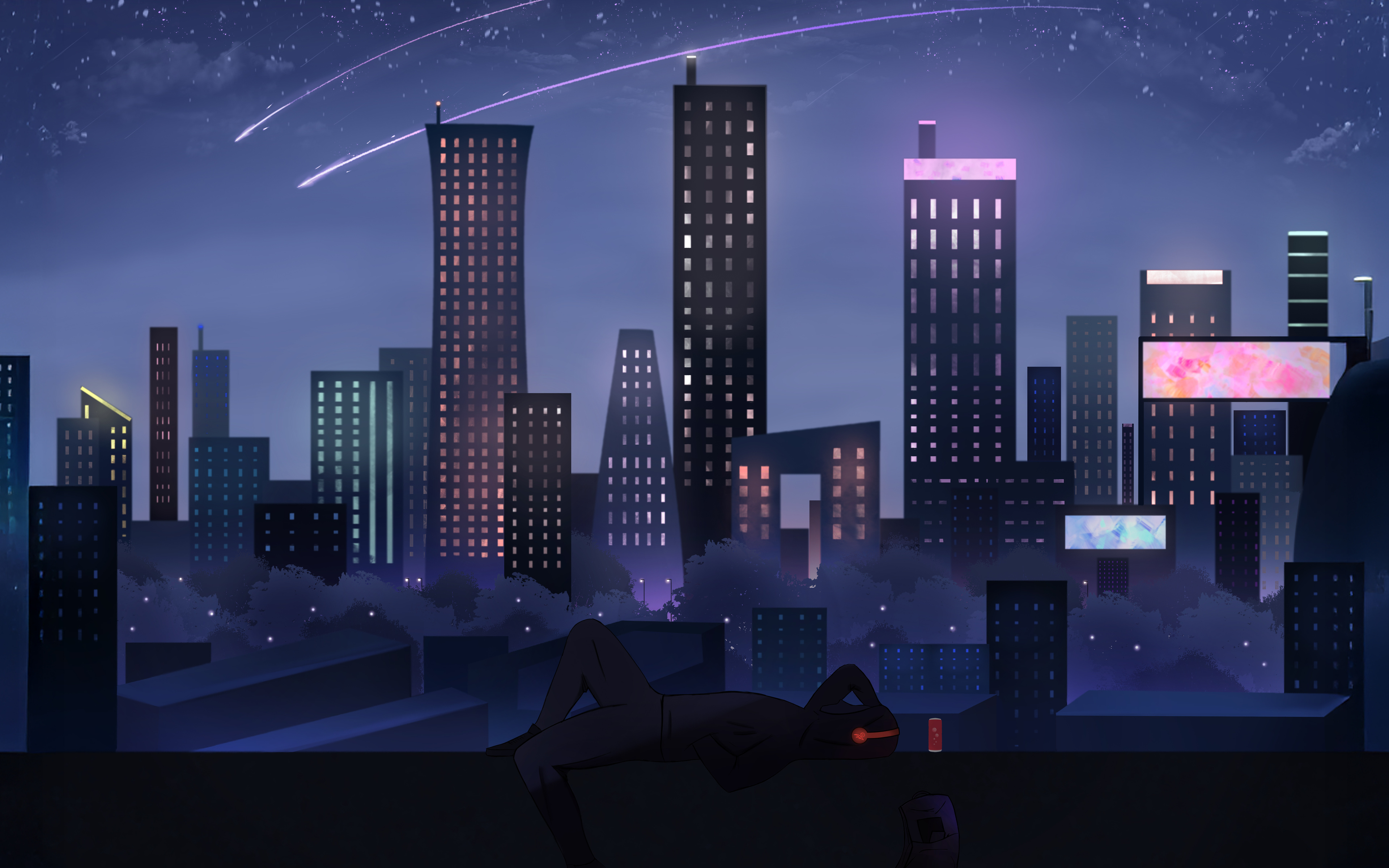 3840x2400 A Lone Watcher In The City 4K ,HD 4k Wallpapers,Images,Backgrounds,Photos and Pictures