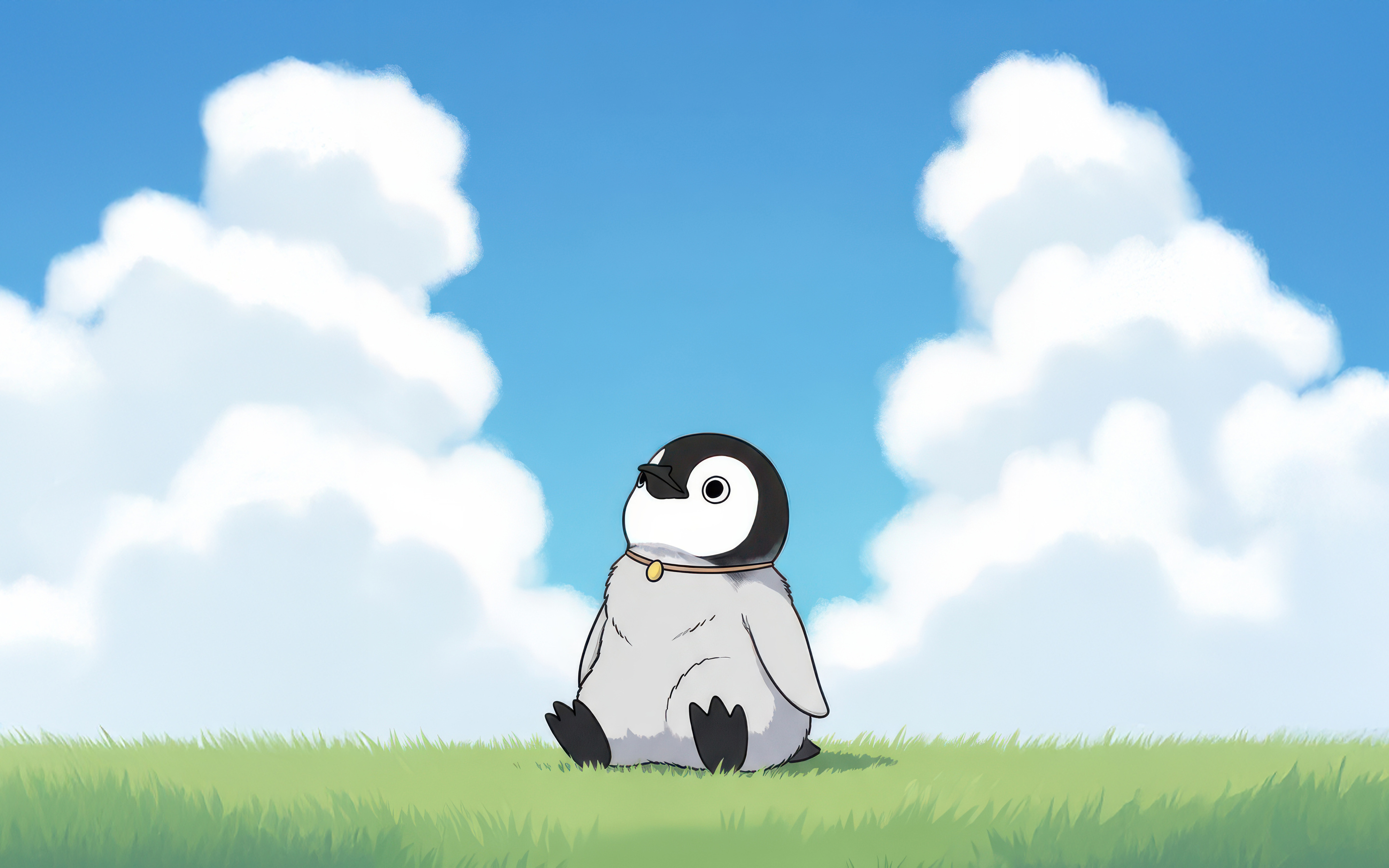 2880x1800 Adorable Penguin Chick Blue Sky Macbook Pro Retina ,HD 4k Wallpapers,Images ...
