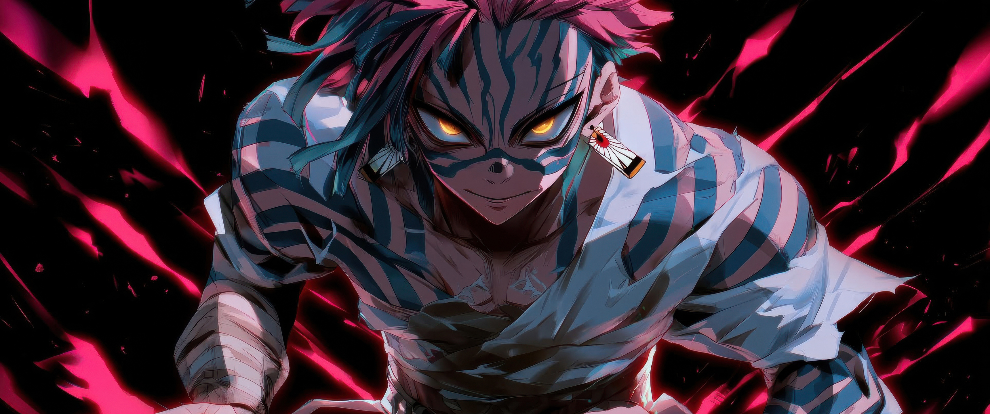 3440x1440 Akaza Demon Slayer Kimetsu No Yaiba UltraWide Quad HD 1440P ...