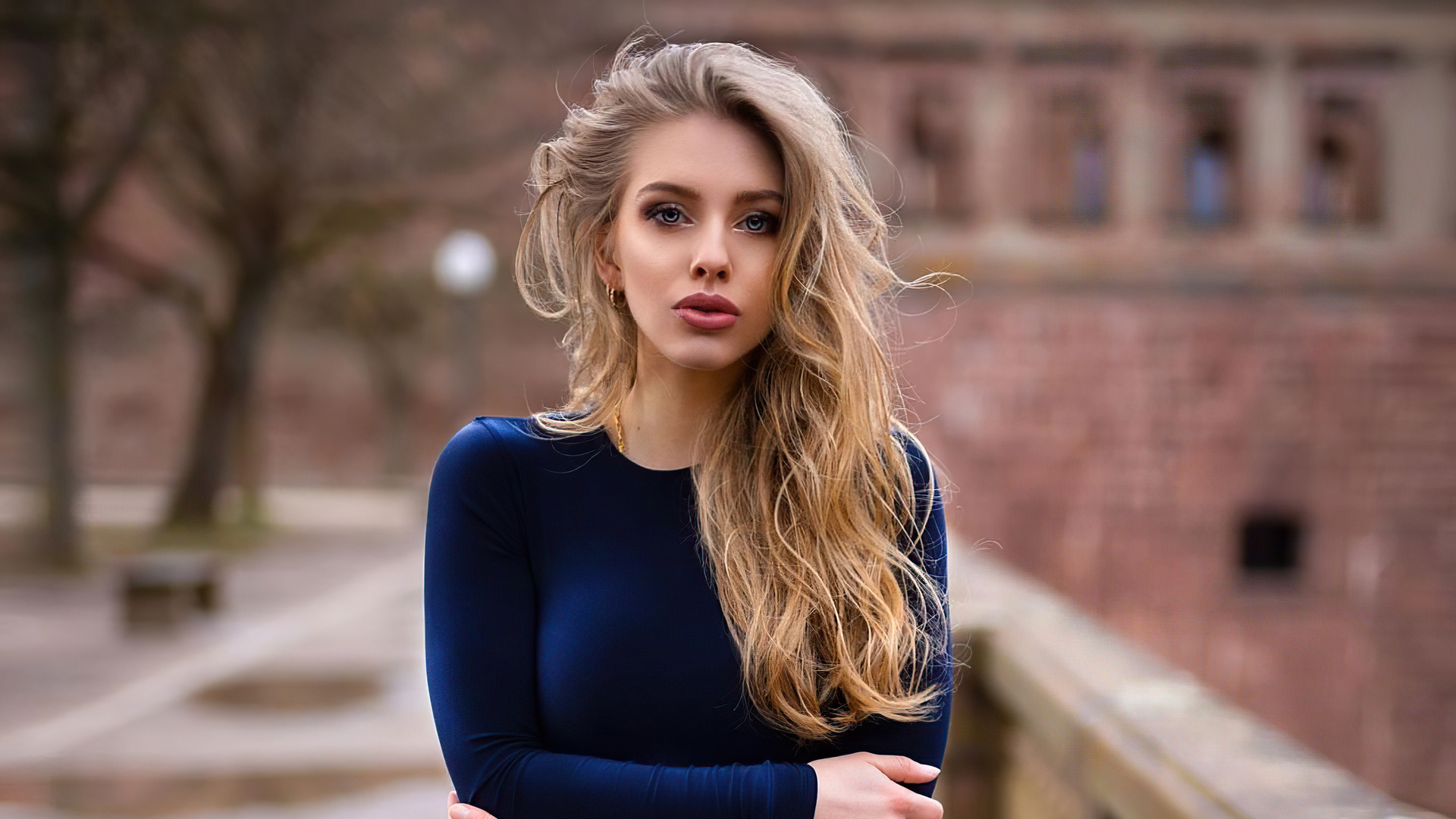 1920x1080 Alexa Breit Blonde In Blue Dress 4k Laptop Full HD 1080P ,HD ...