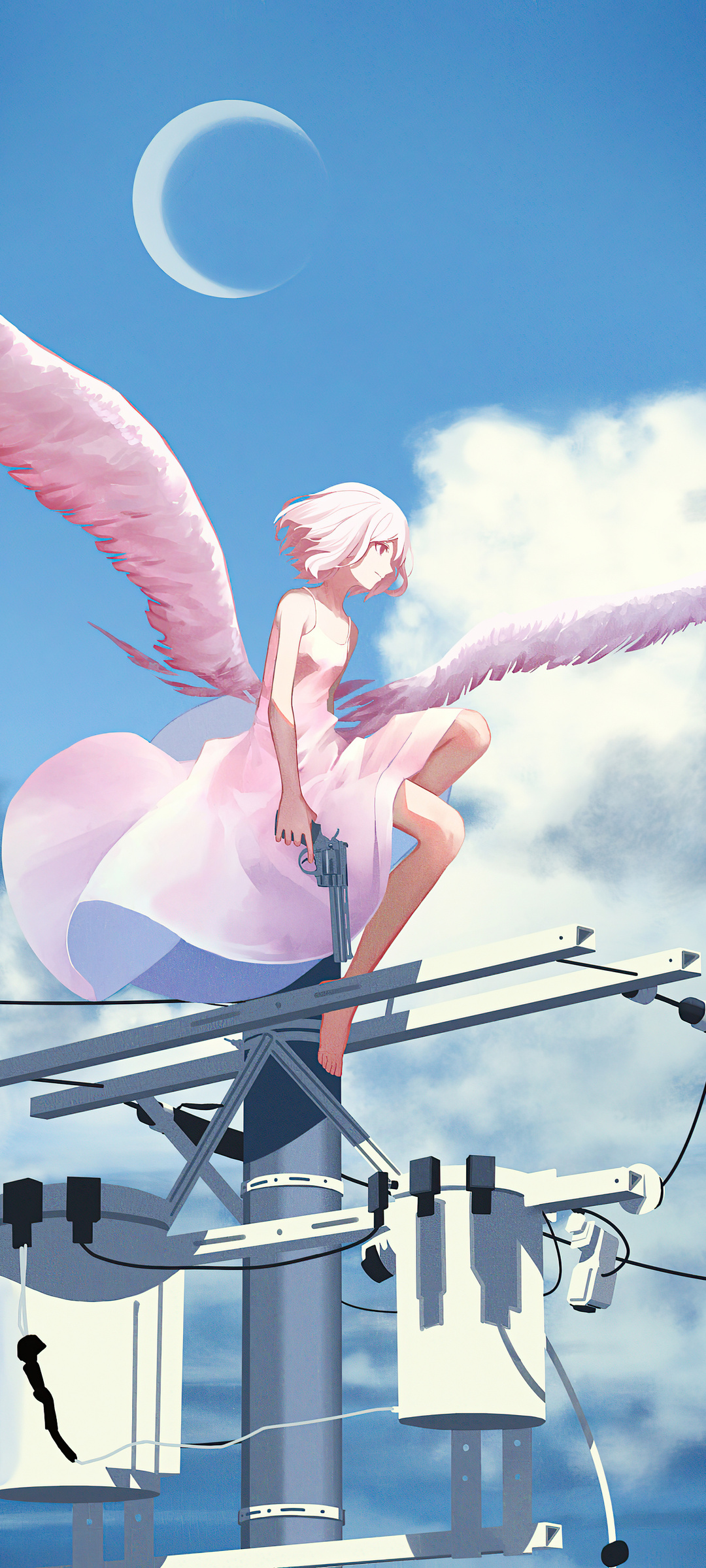 1080x2400 Anime Angel Gun With Gun 4k Google Pixel 7 ,HD 4k Wallpapers ...