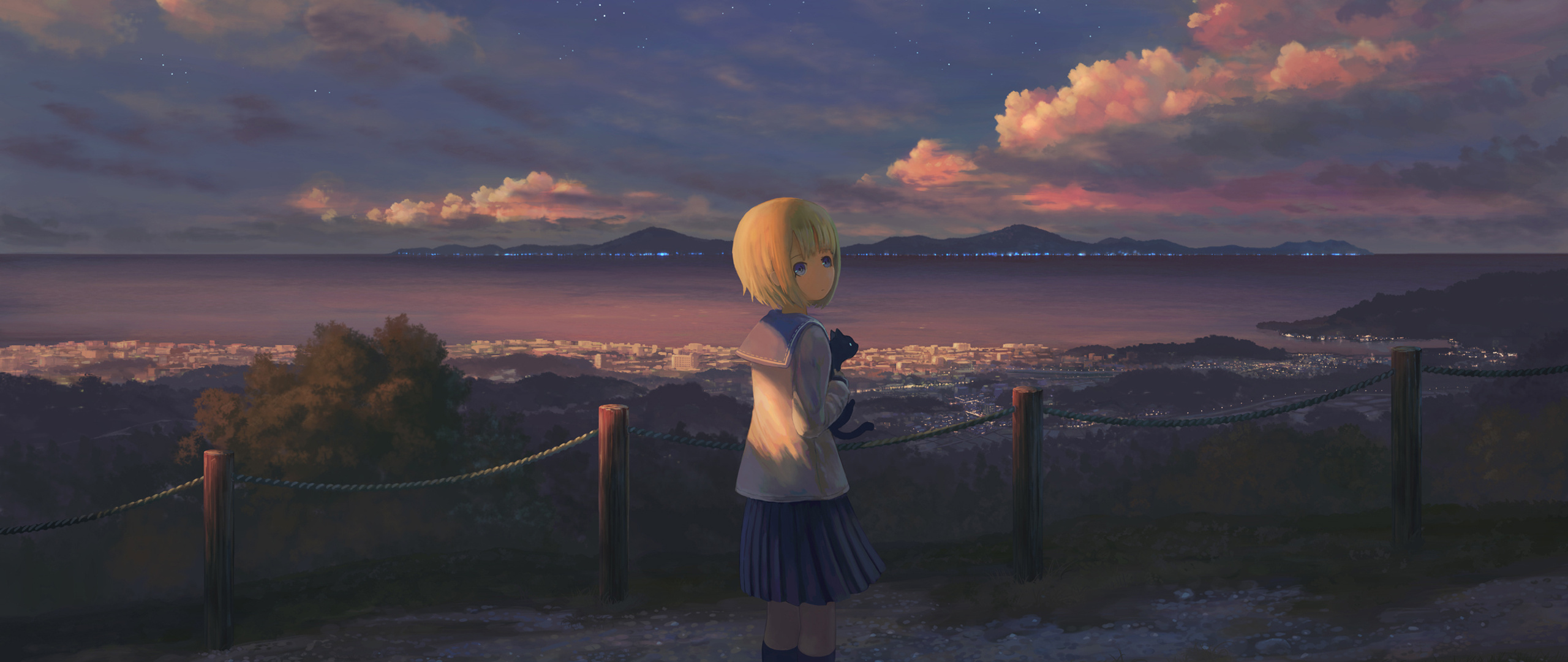 2560x1080 Anime Girl Alone Standing Wallpaper,2560x1080 Resolution HD ...