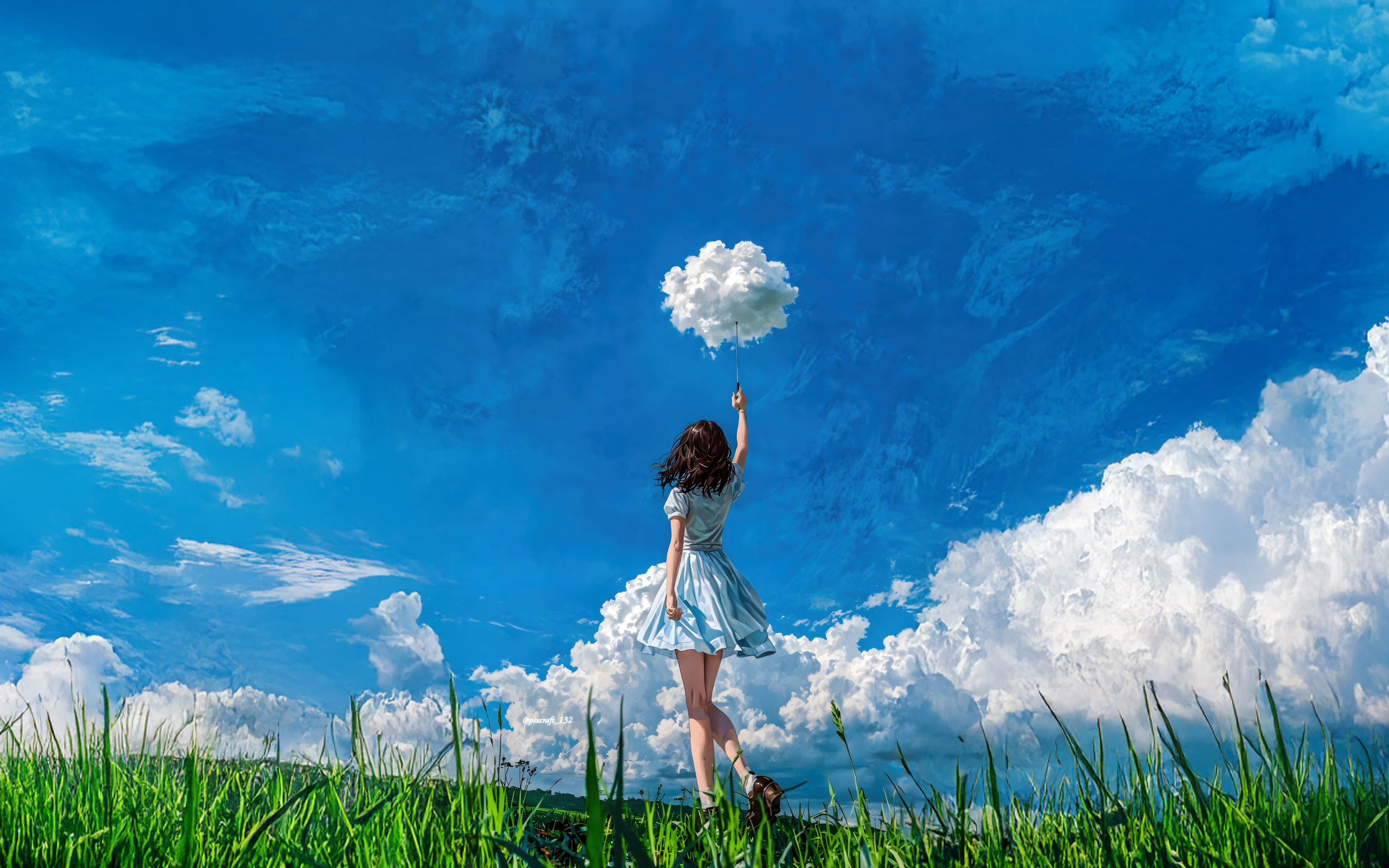 2560x1600 Anime Girl Chasing Blue Sky Dreams Wallpaper,2560x1600 ...