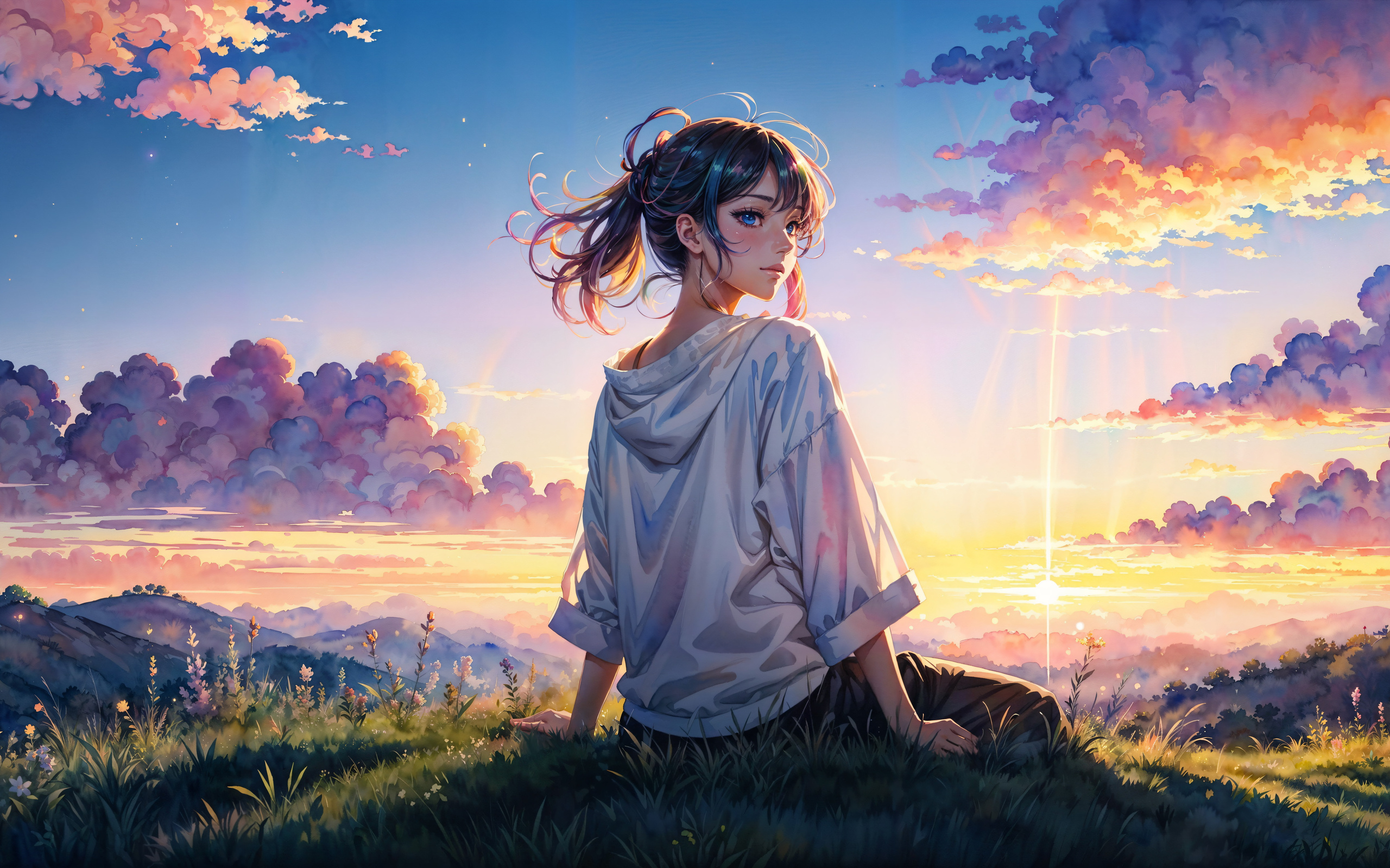 2560x1600 Anime Girl In The Depths Of Daylight Wallpaper,2560x1600 ...