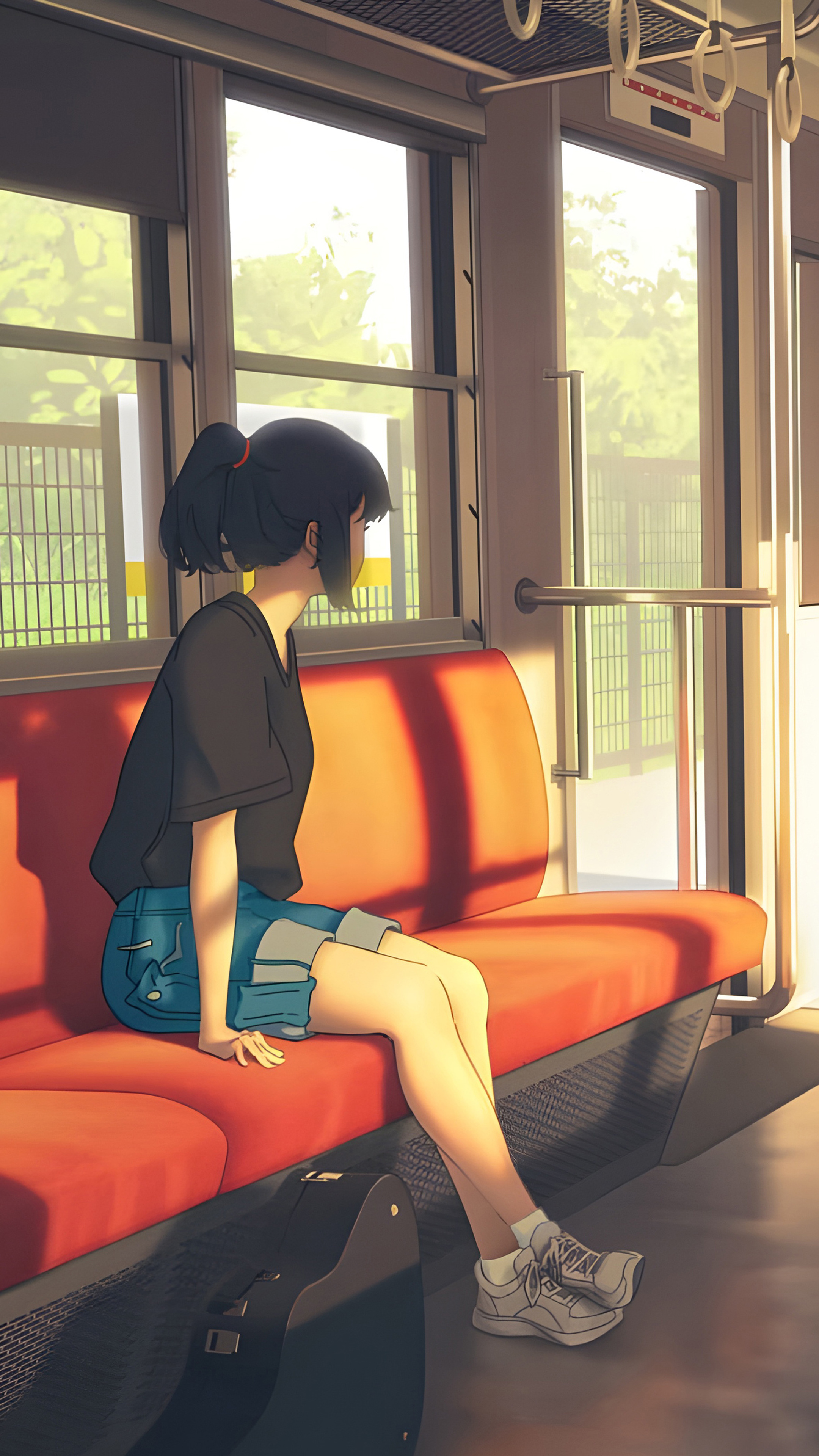 2160x3840 Anime Girl In Train 5k Sony Xperia X,XZ,Z5 Premium ,HD 4k ...
