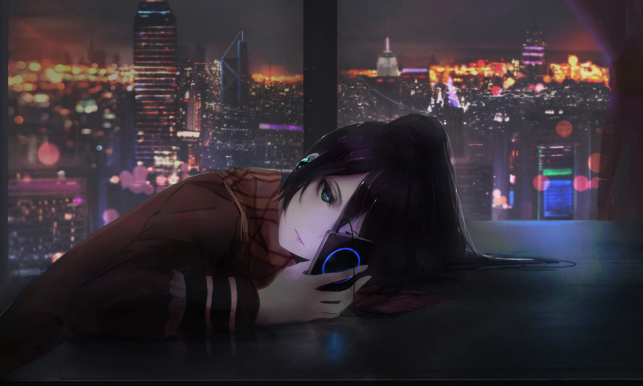 1280x768 Anime Girl Using Phone 1280x768 Resolution Hd 4k Wallpapers Images Backgrounds