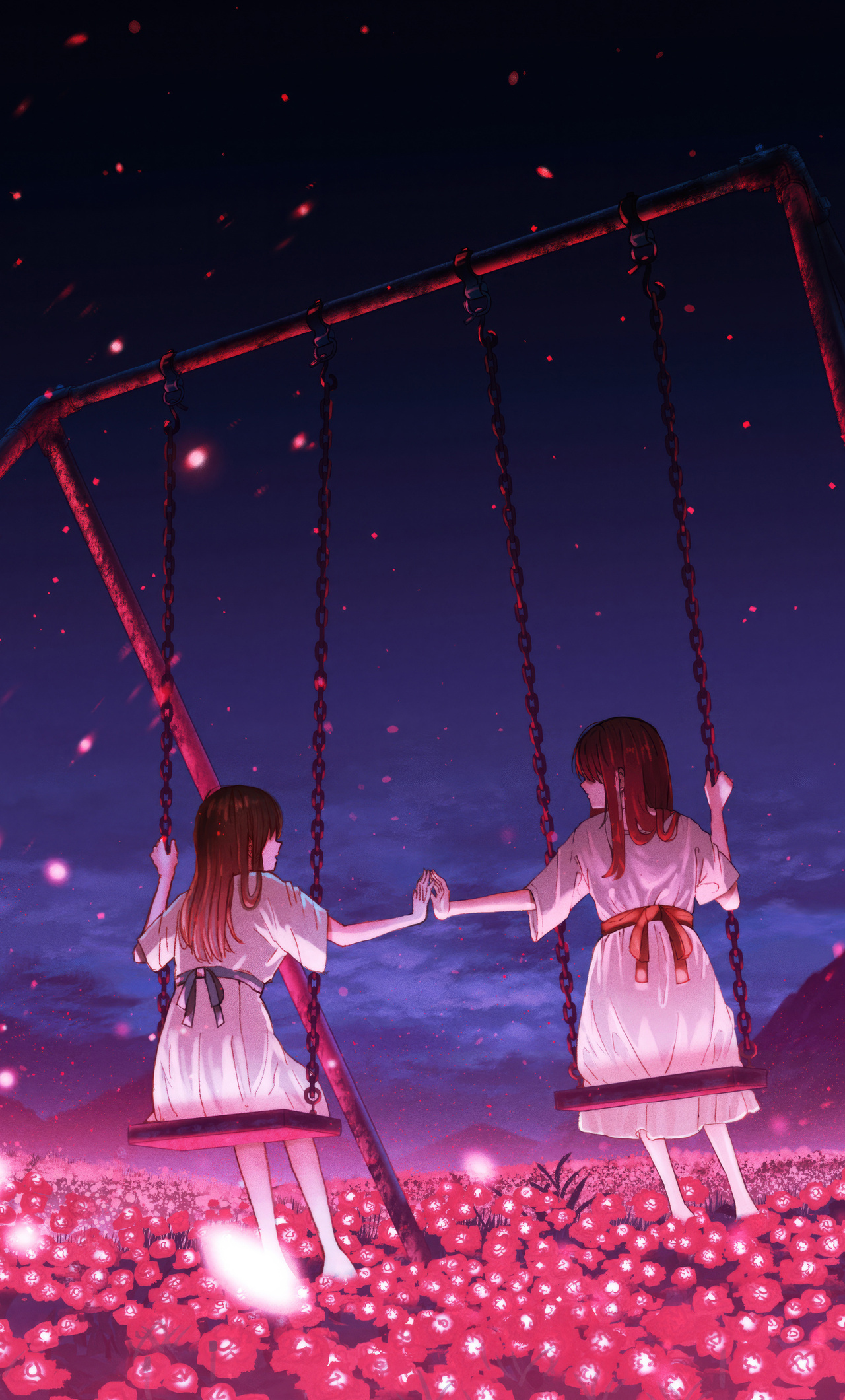 1280x2120 Anime Girls On Swing iPhone 6+ ,HD 4k Wallpapers,Images ...