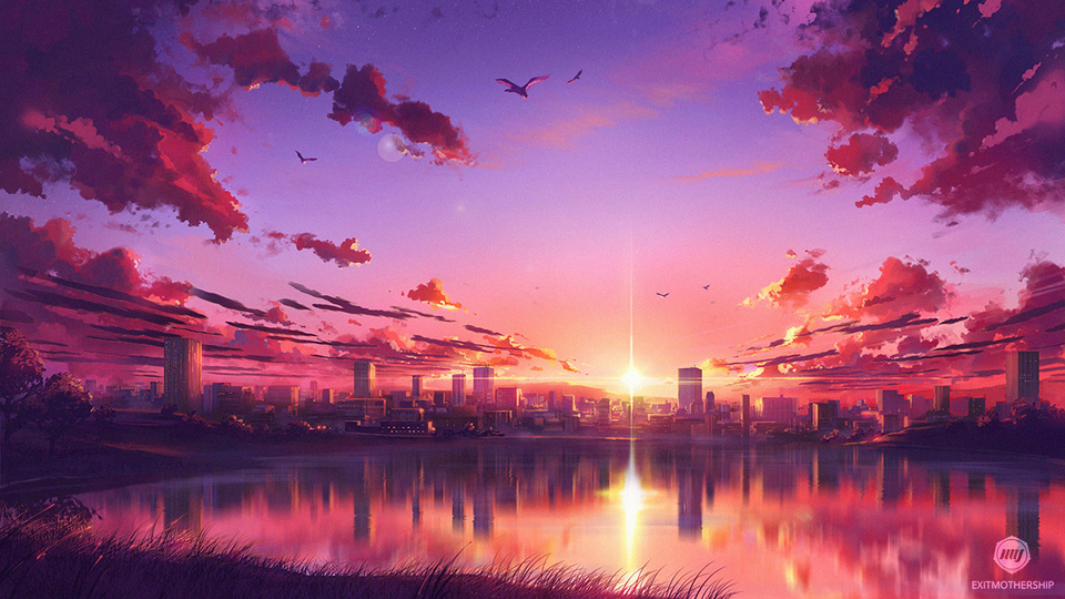 960x540 Anime Sunset Scene 960x540 Resolution HD 4k Wallpapers, Images ...
