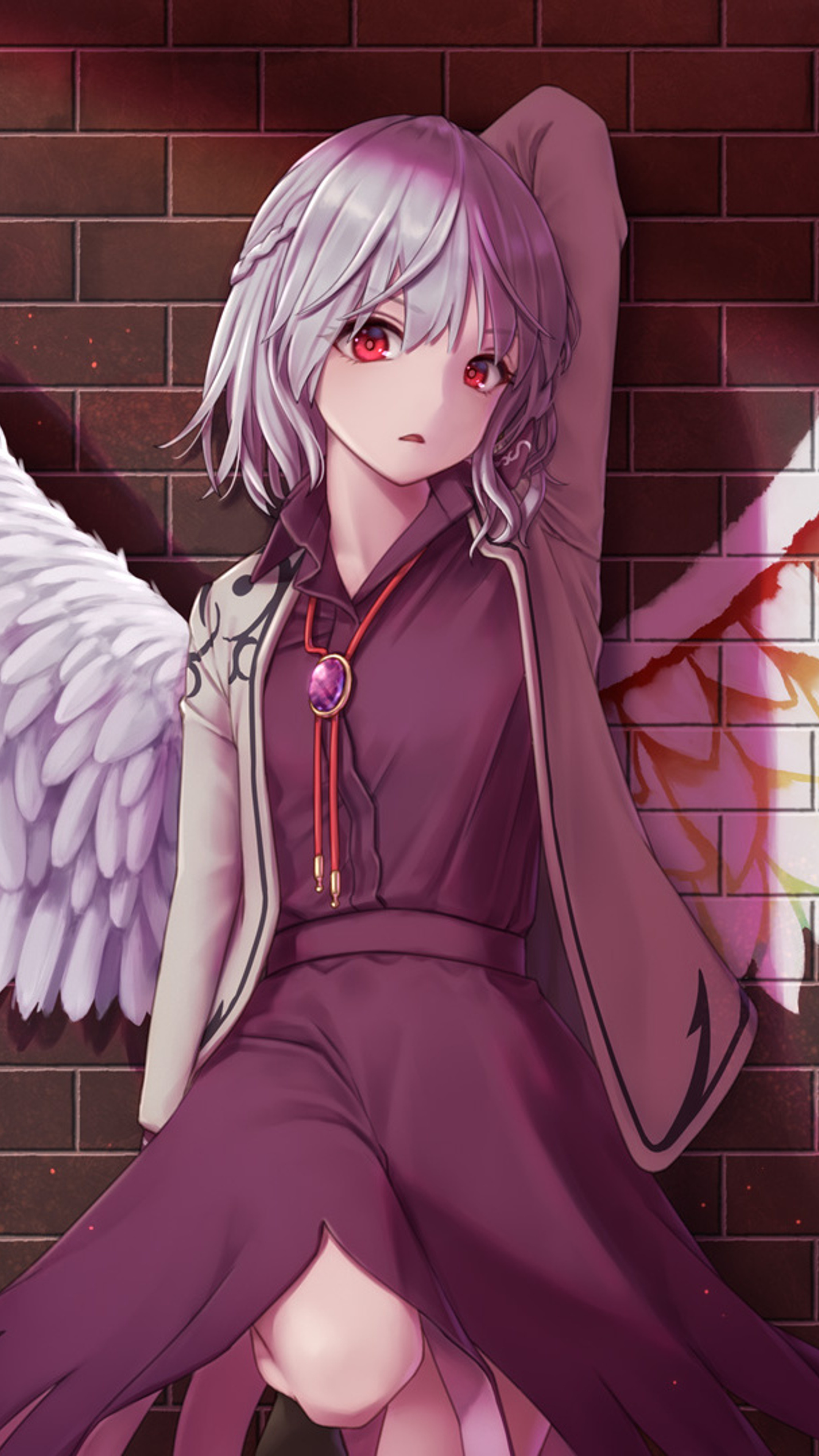 2160x3840 Anime Touhou Sagume Kishin Wings Sony Xperia X,XZ,Z5 Premium ...
