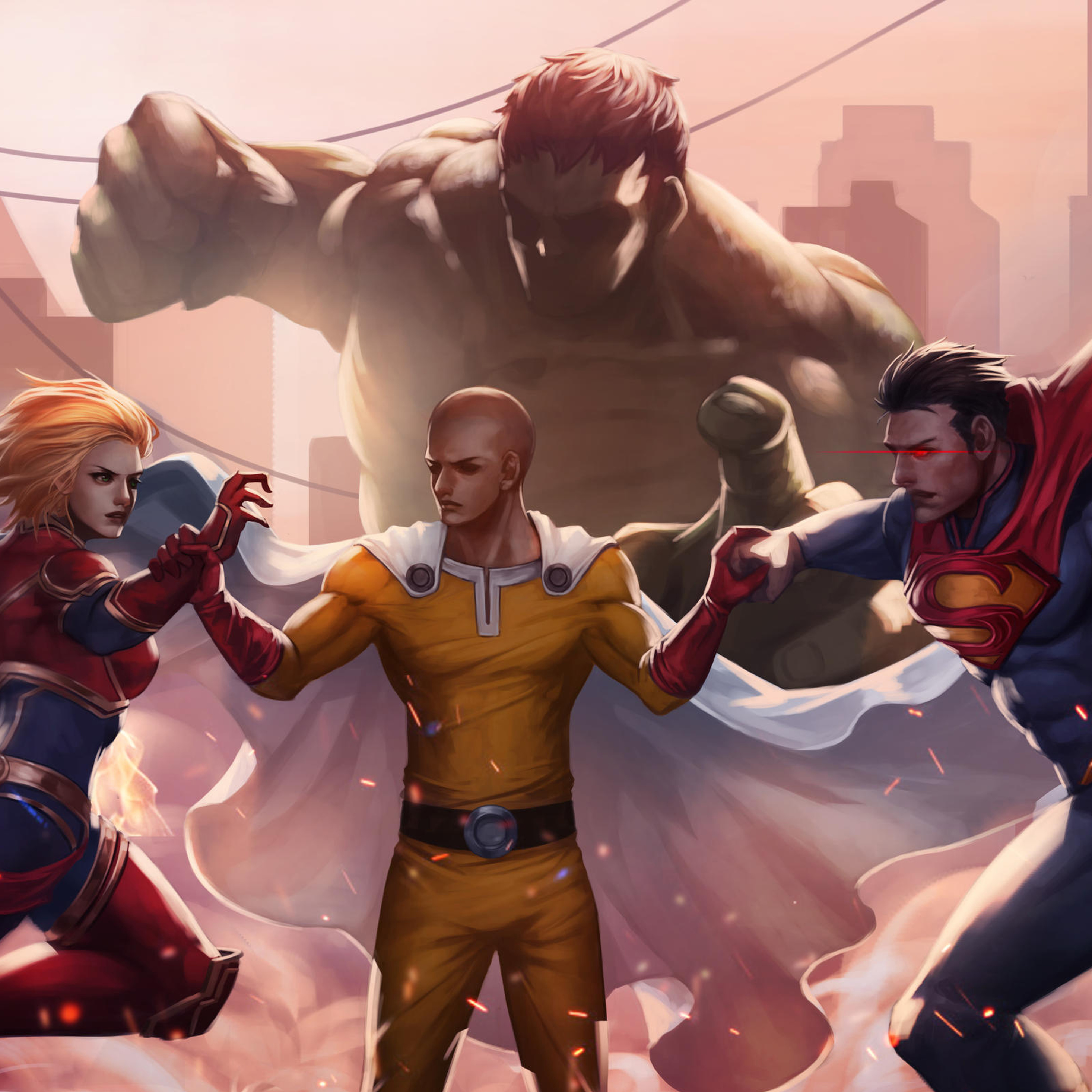 2932x2932 Anime Vs DC And Marvel Ipad Pro Retina Display ,HD 4k ...