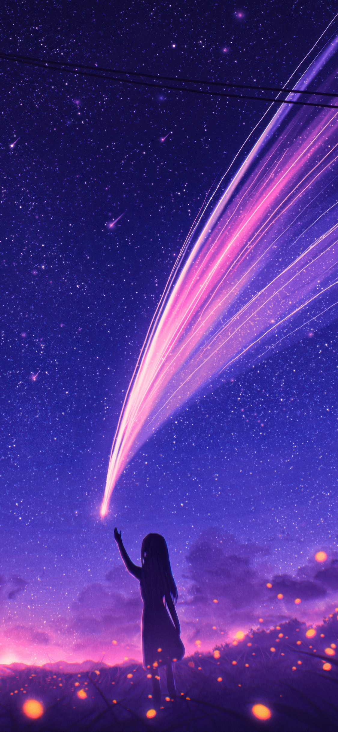 1125x2436 Anime Wish Girl Under Starfall Iphone XS,Iphone 10,Iphone X ...