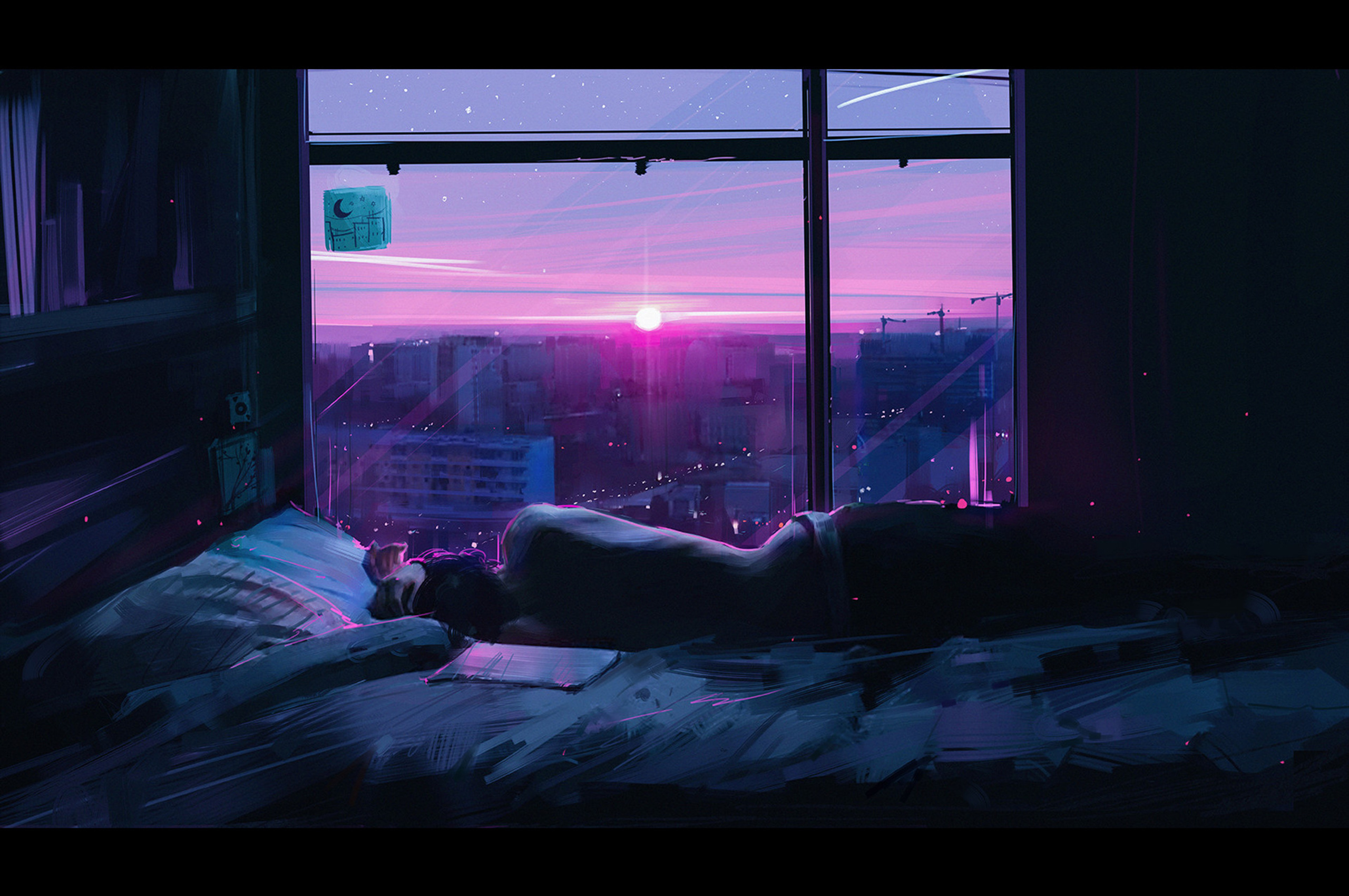 2560x1700 Another Day Sleeping Person Sunrise From Window Chromebook Pixel HD 4k Wallpapers 