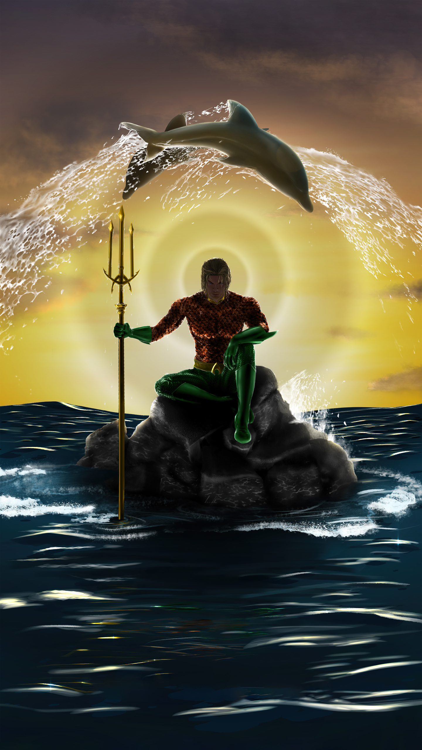 1440x2560 Aquaman King Of The Seven Seas Poster Art Samsung Galaxy S6 ...