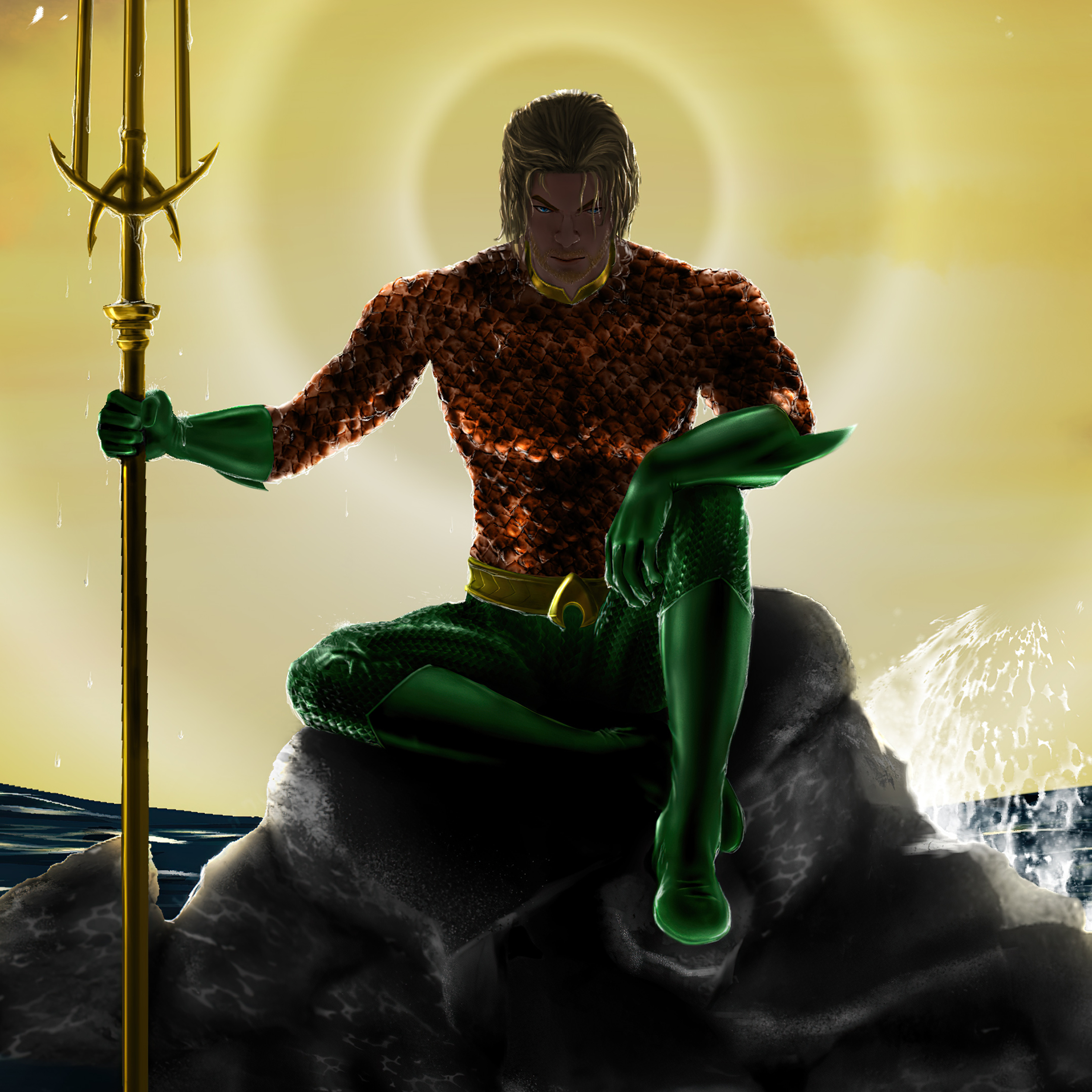 2932x2932 Aquaman King Of The Seven Seas Poster Art Ipad Pro Retina ...
