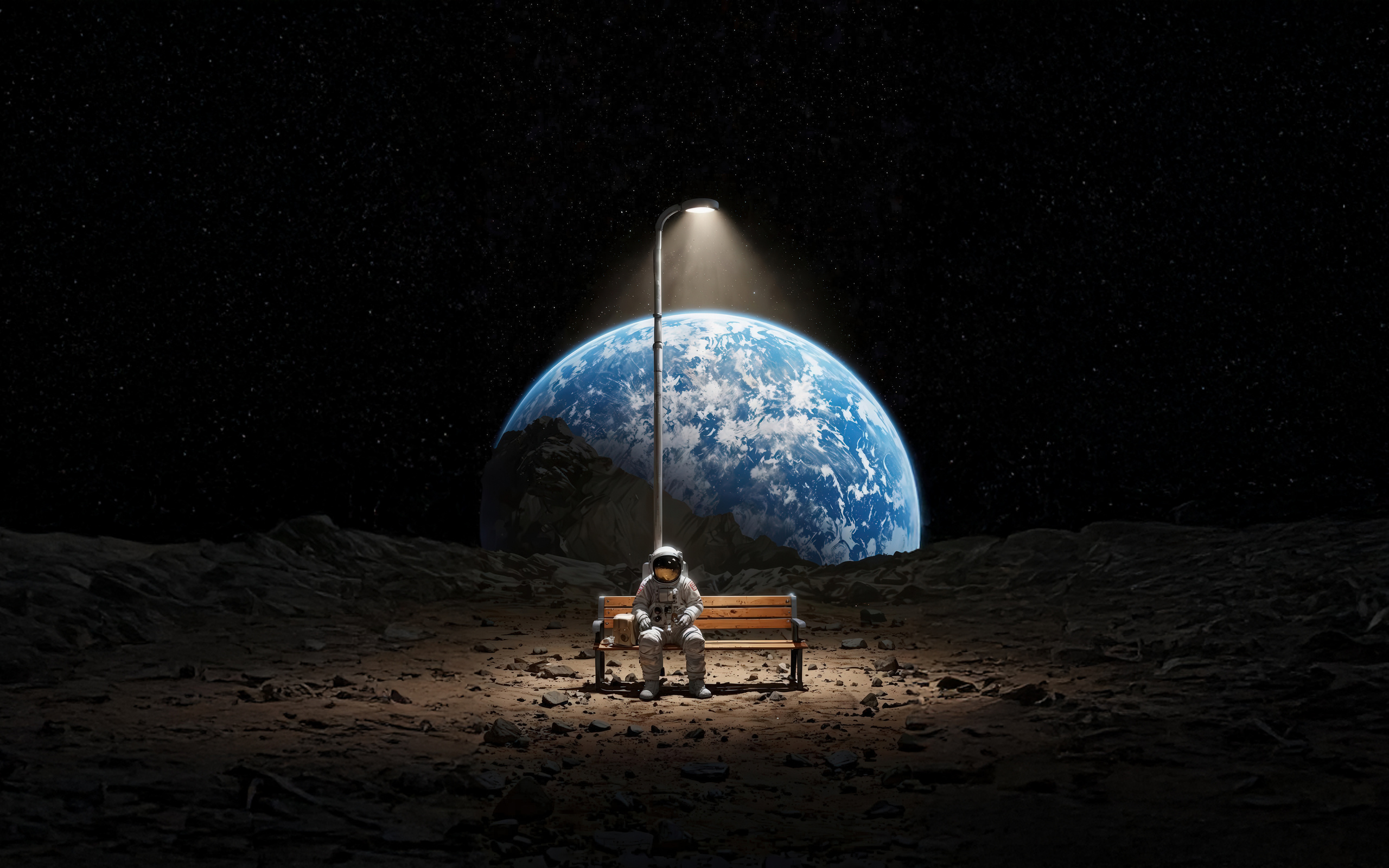 2560x1600 Astronaut On Moon Viewing Earth Wallpaper,2560x1600 ...