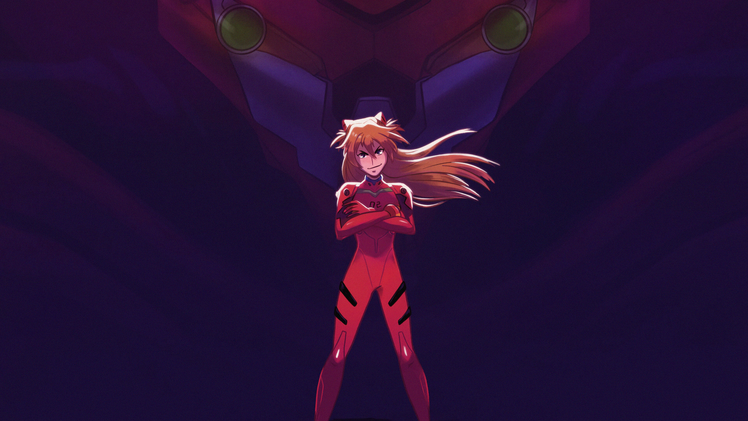 2560x1440 Asuka And Her Unit 02 From Evangelion 1440P Resolution ,HD 4k ...