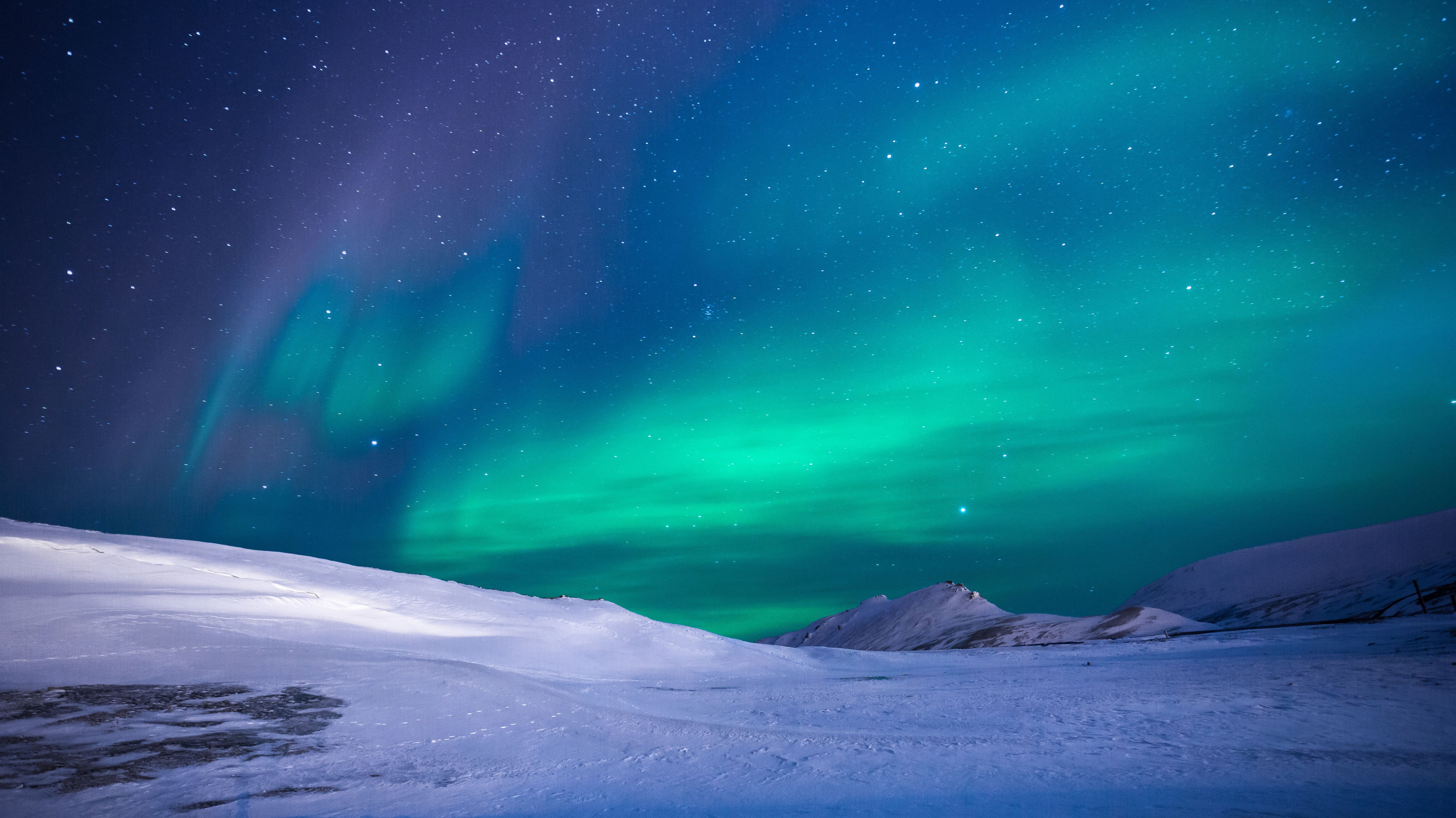 3840x2160 Aurora Borealis Snow Fields 4K ,HD 4k Wallpapers,Images ...