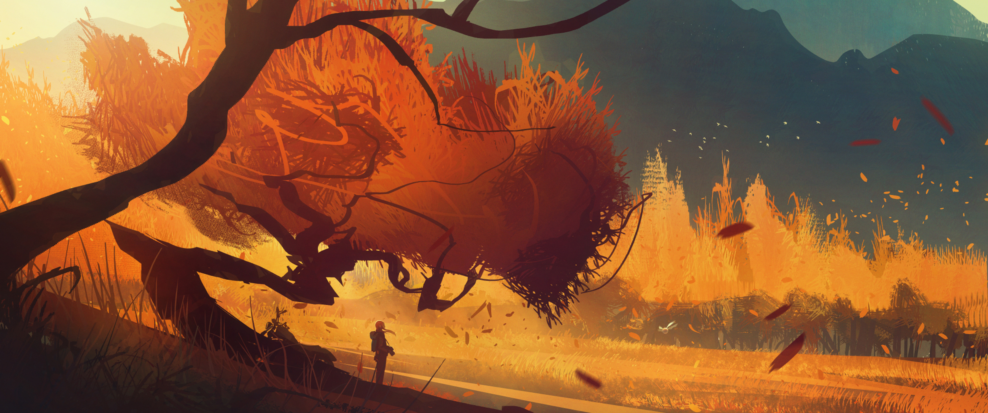 3440x1440 Autumn Digital Art UltraWide Quad HD 1440P ,HD 4k Wallpapers ...