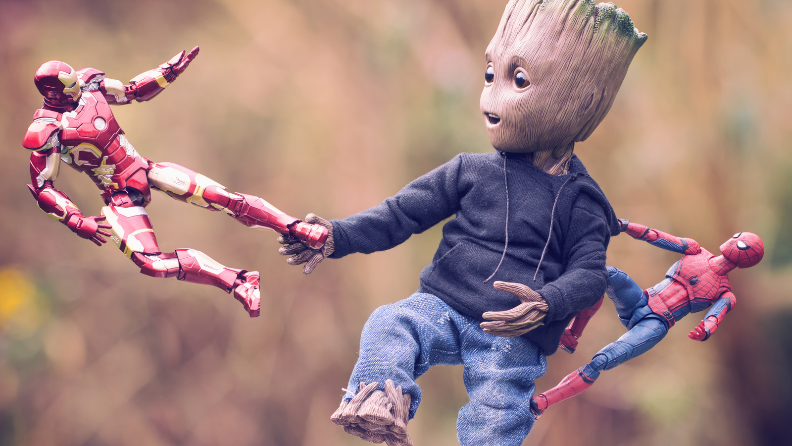 1600x900 Baby Groot Iron Man And Spiderman Wallpaper,1600x900 ...