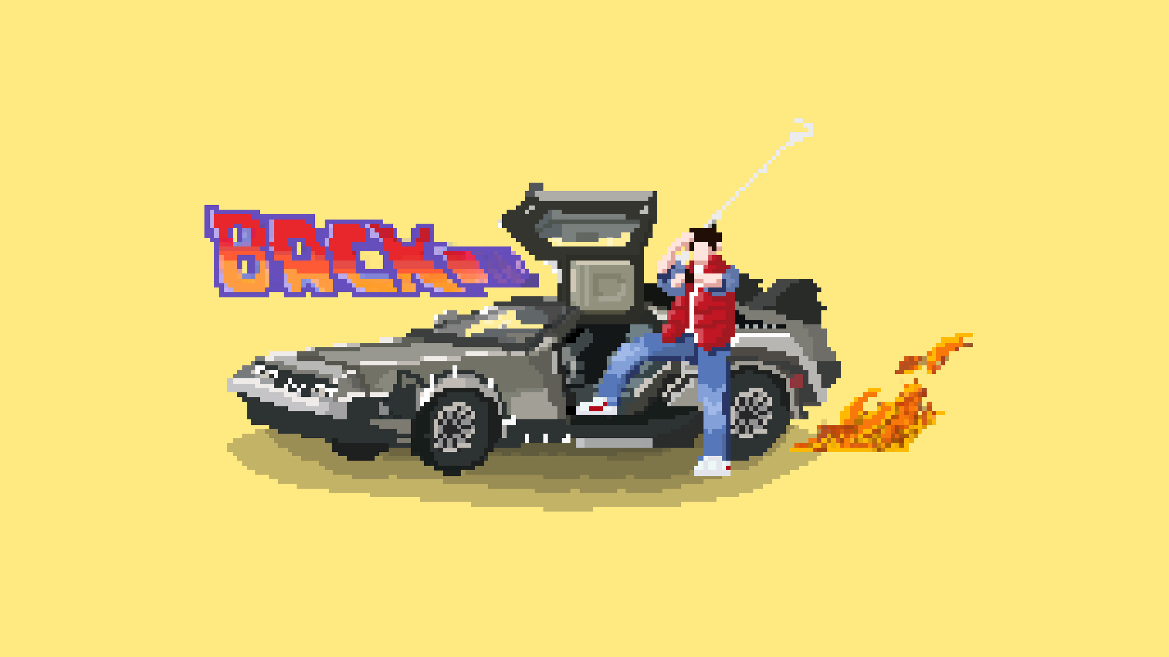 3840x2160 Back To The Future Pixel Art 4K ,HD 4k Wallpapers,Images,Backgrounds,Photos and Pictures