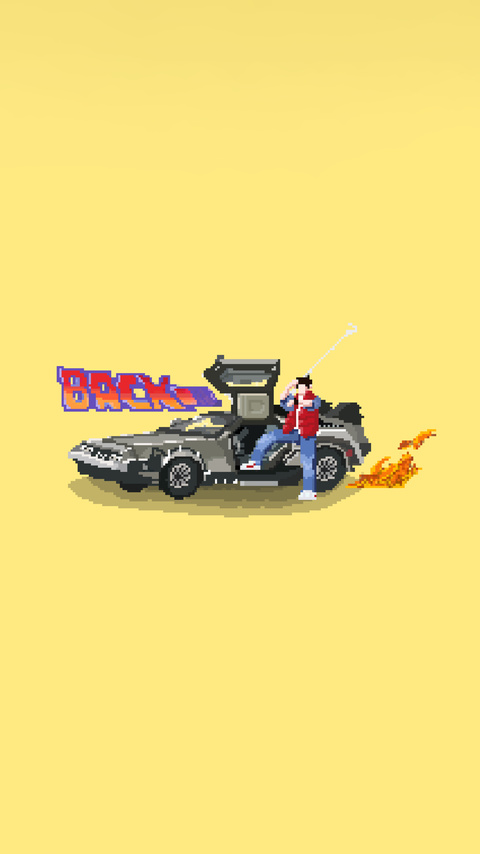 480x854 Back To The Future Pixel Art Android One ,HD 4k Wallpapers ...
