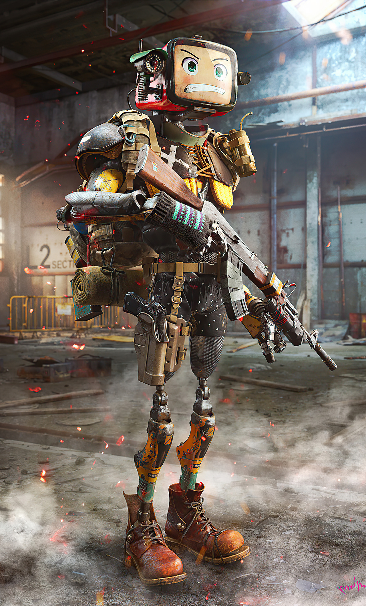 1280x2120 Badlands Robot With Gun 4k iPhone 6+ ,HD 4k Wallpapers,Images ...