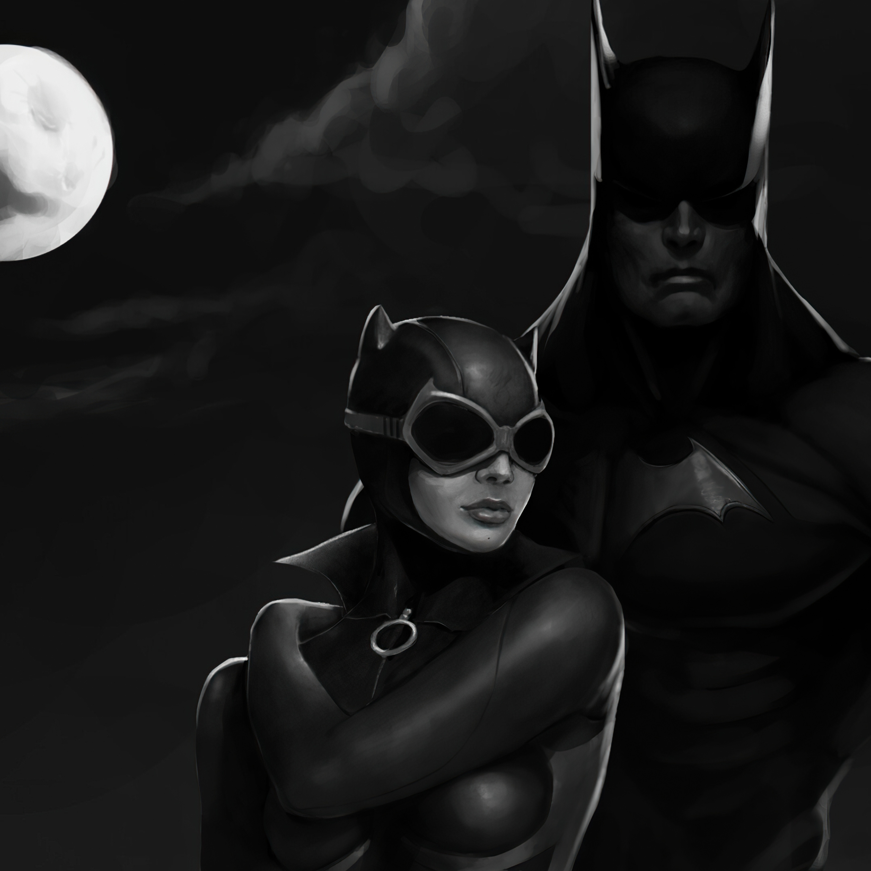 2932x2932 Batman And Catgirl Monochrome 4k Ipad Pro Retina Display ,HD ...