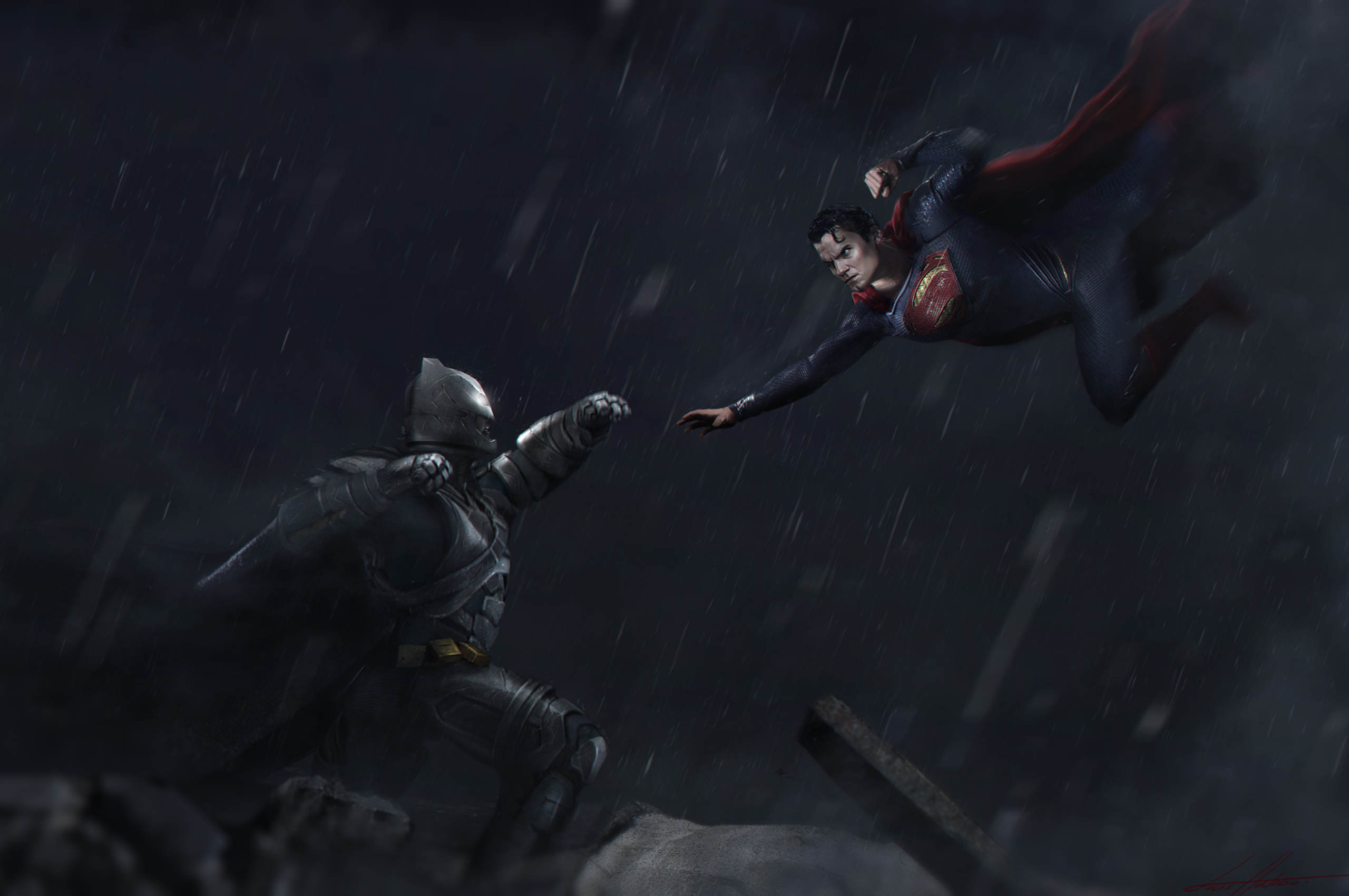 2560x1700 Batman And Superman Fight Chromebook Pixel ,HD 4k Wallpapers ...