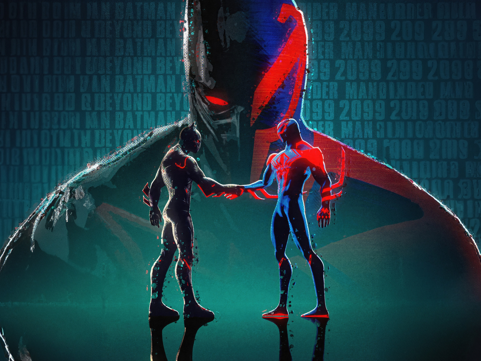 1600x1200 Batman Beyond And Spider Man 2099 Futuristic Justice ...
