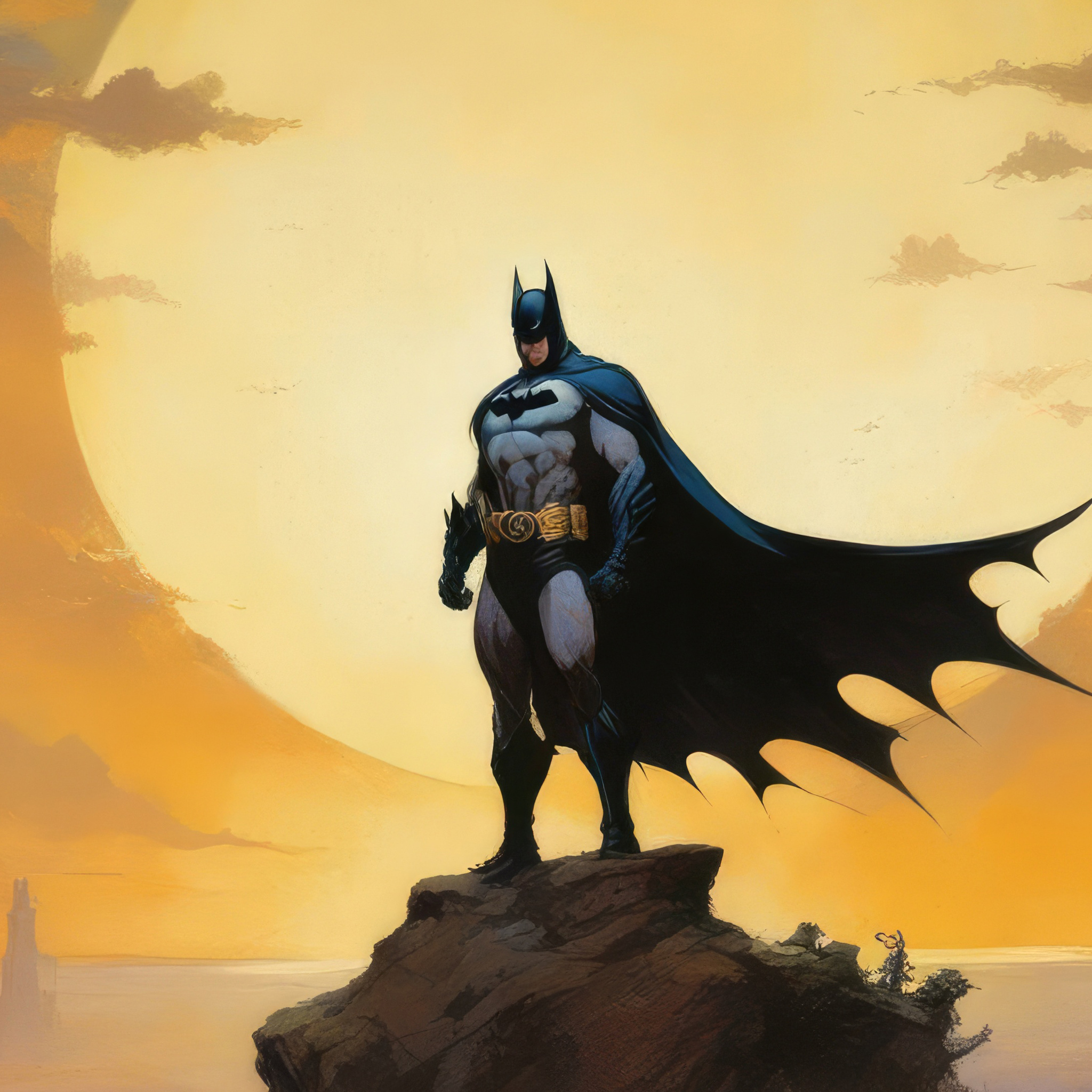 2048x2048 Batman Embracing The Rising Sun Ipad Air HD 4k Wallpapers ...