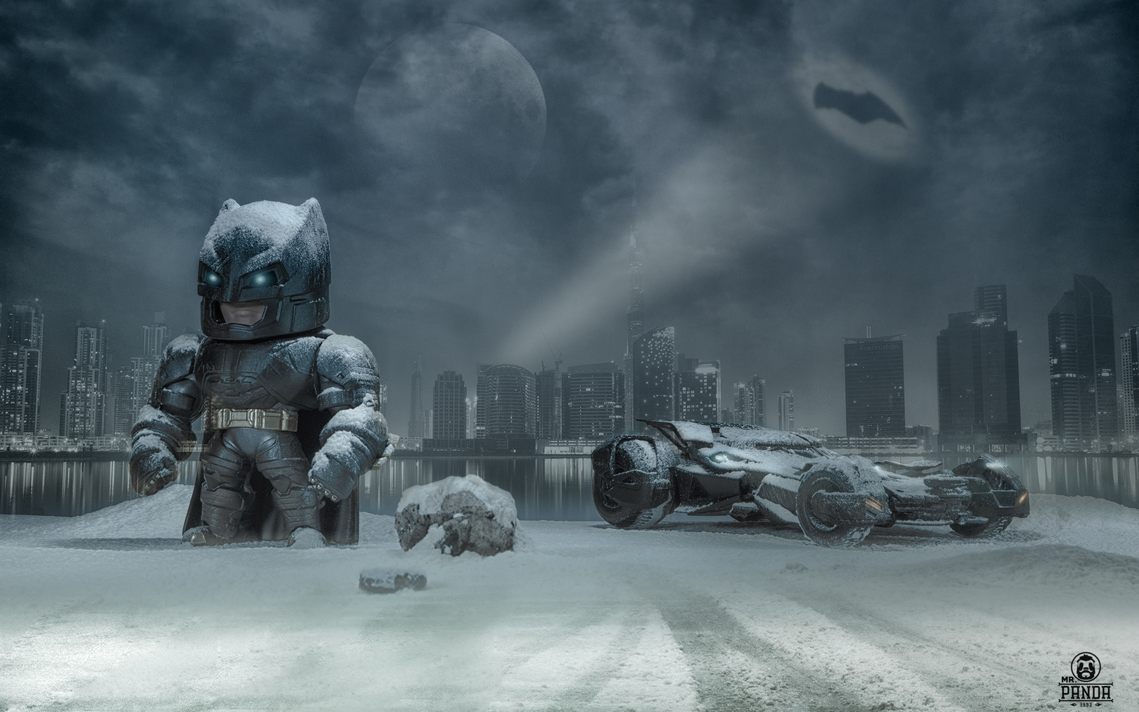 3840x2400 Batman Outside Gotham With Batmobile 4K ,HD 4k Wallpapers ...