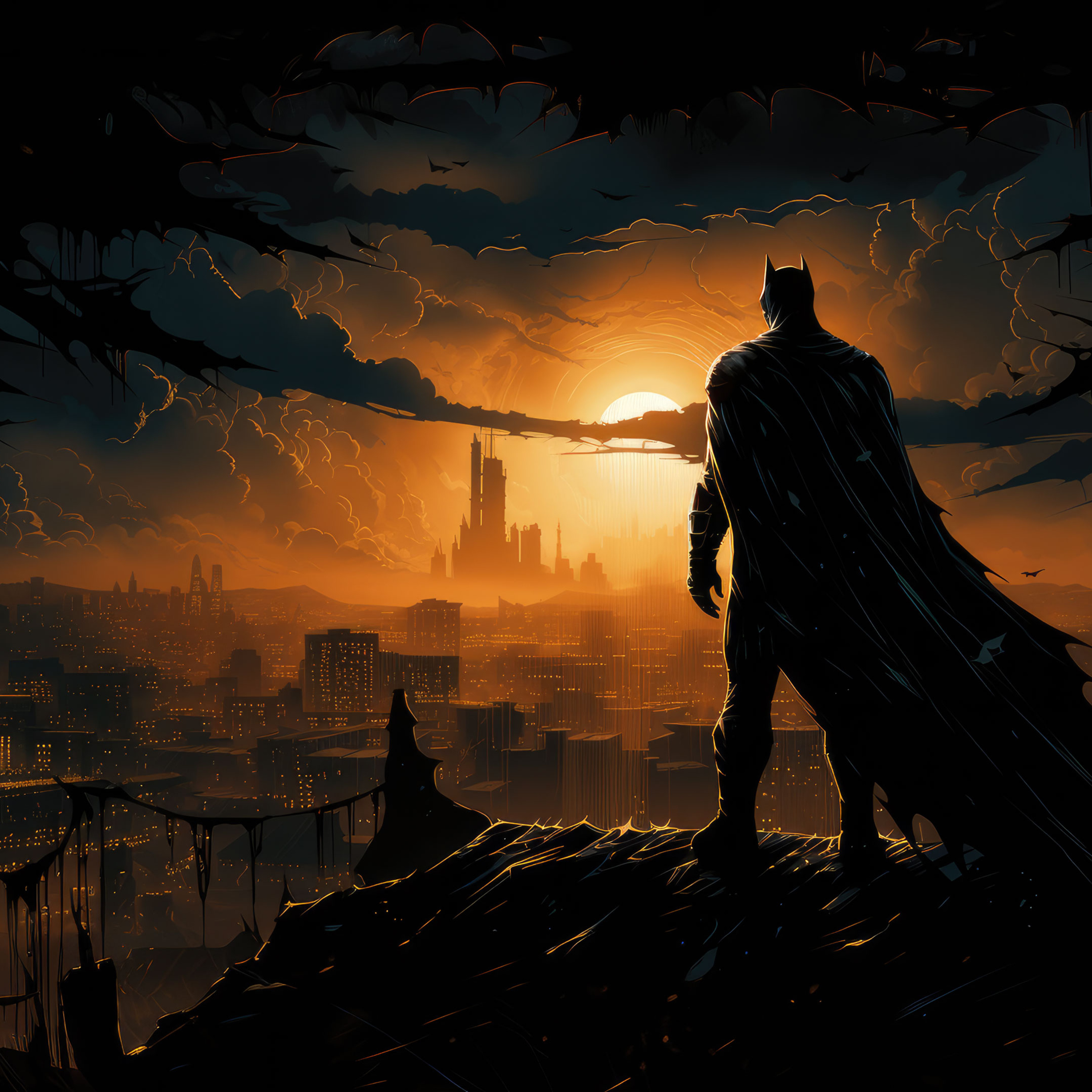 2932x2932 Batman Overlooking A City Ipad Pro Retina Display ,HD 4k ...