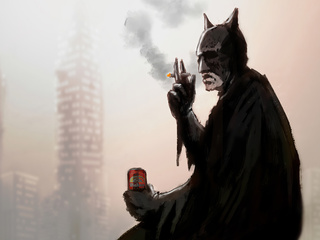 320x240 Batman Smoking And Drinking Beer Art Apple Iphone,iPod Touch ...