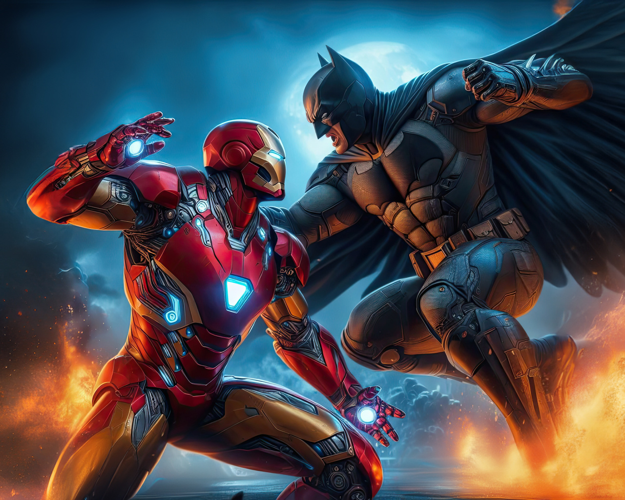 1280x1024 Batman Vs Iron Man Sense Of Justice Wallpaper,1280x1024 ...