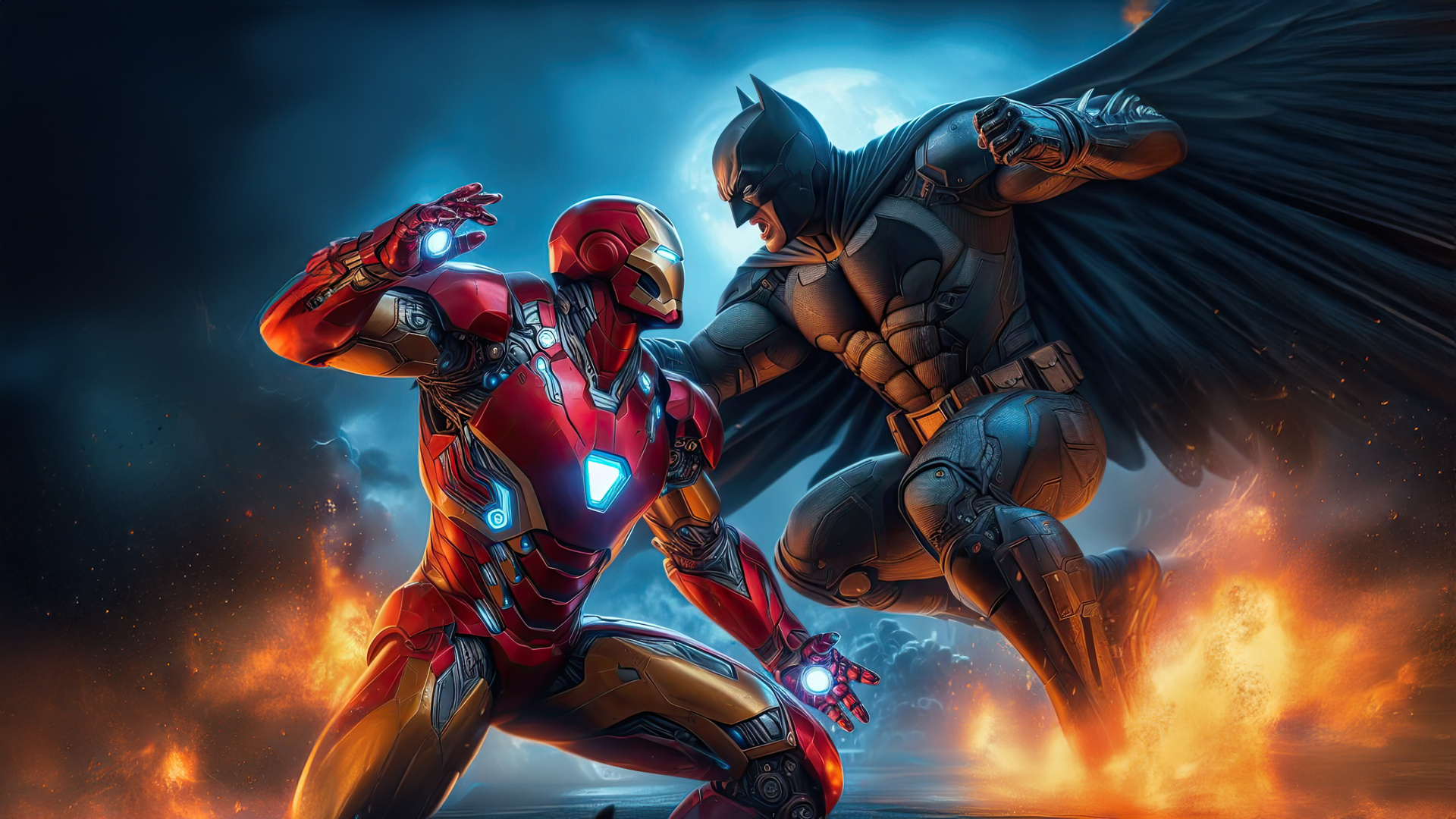 1920x1080 Batman Vs Iron Man Sense Of Justice Laptop Full HD 1080P ,HD ...