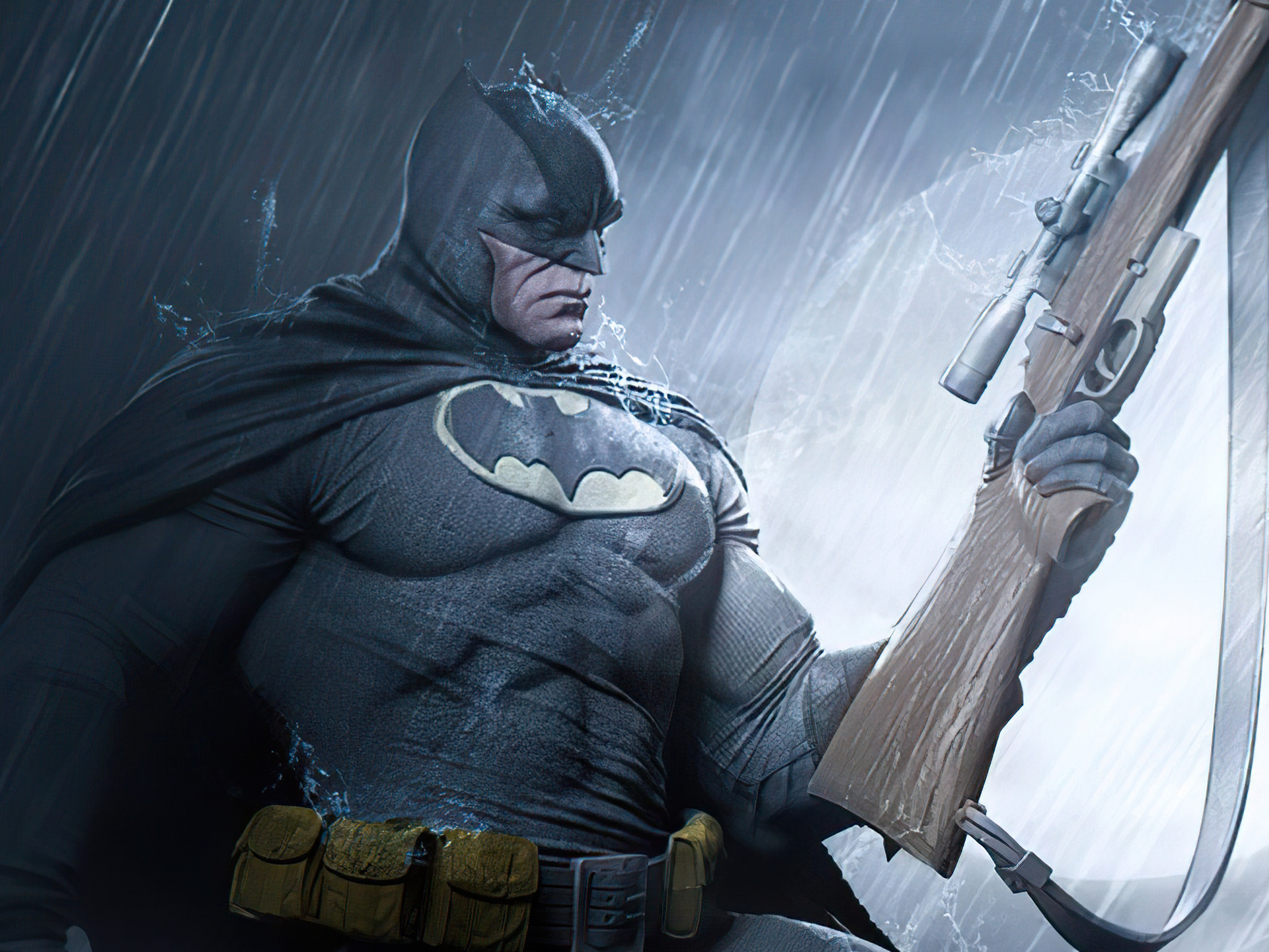 1920x1440 Batman With Gun Art 4k 1920x1440 Resolution HD 4k Wallpapers ...