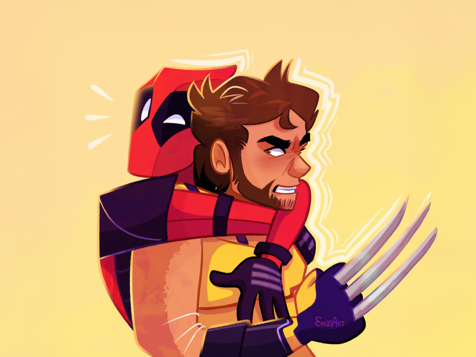1600x1200 Battle Ready Deadpool And Wolverine Side By Side Wallpaper ...