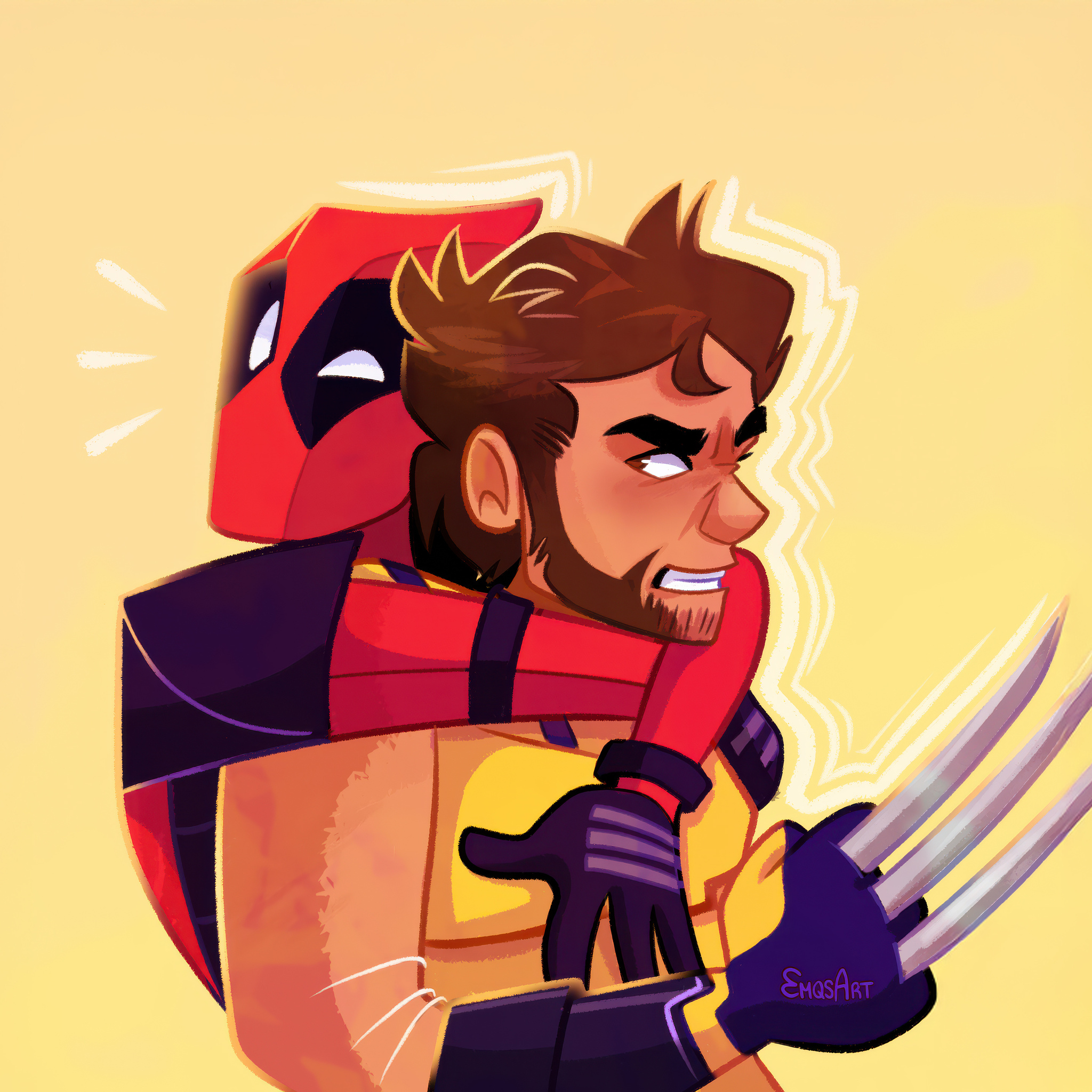2048x2048 Battle Ready Deadpool And Wolverine Side By Side Ipad Air ,HD ...