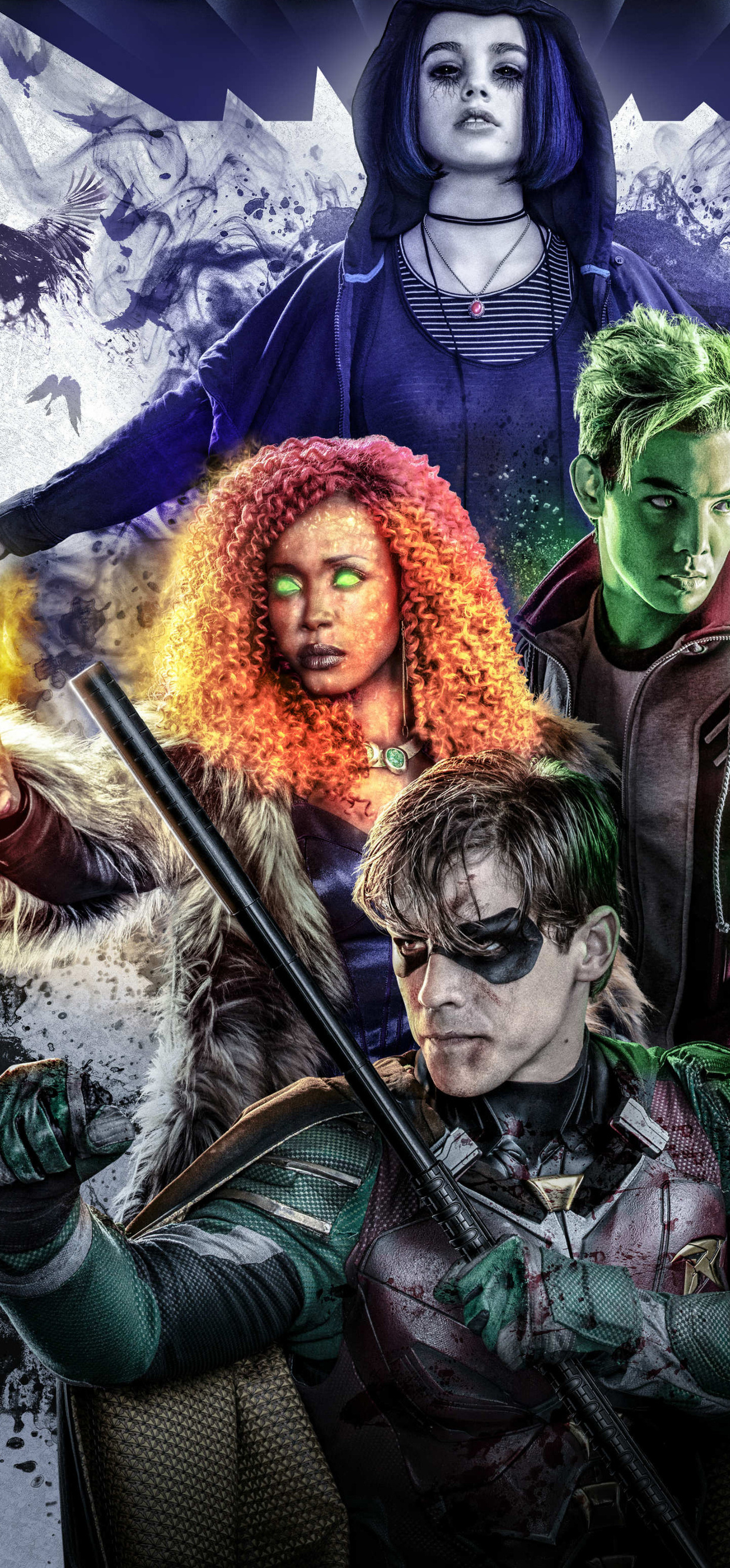 1242x2668 Beast Boy Raven And Starfire In Titans 2018 Iphone XS MAX ,HD ...