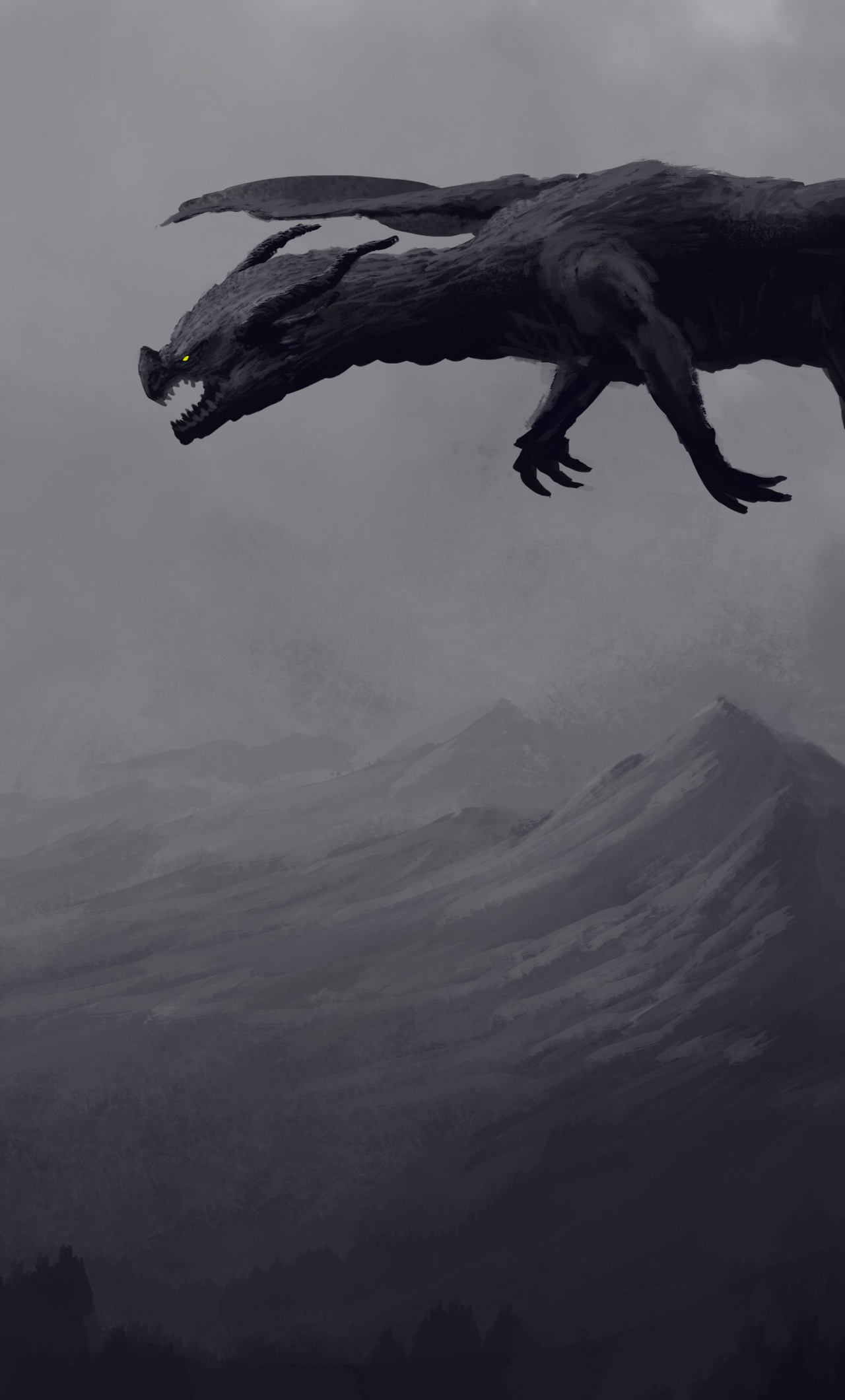 1280x2120 Big Giant Black Dragon 4k iPhone 6+ ,HD 4k Wallpapers,Images ...