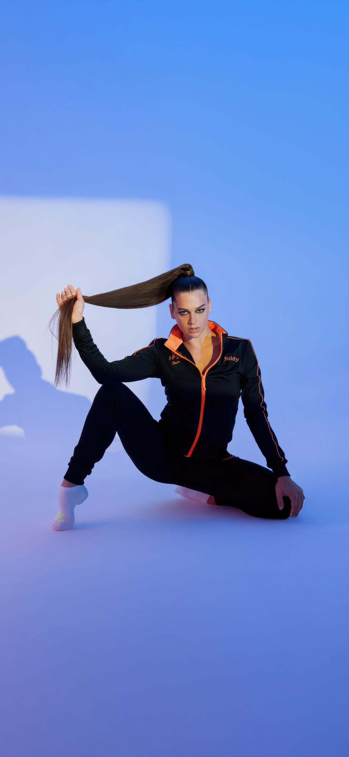 1125x2436 Black And Orange Tracksuit Model Posing Iphone XS,Iphone 10 ...