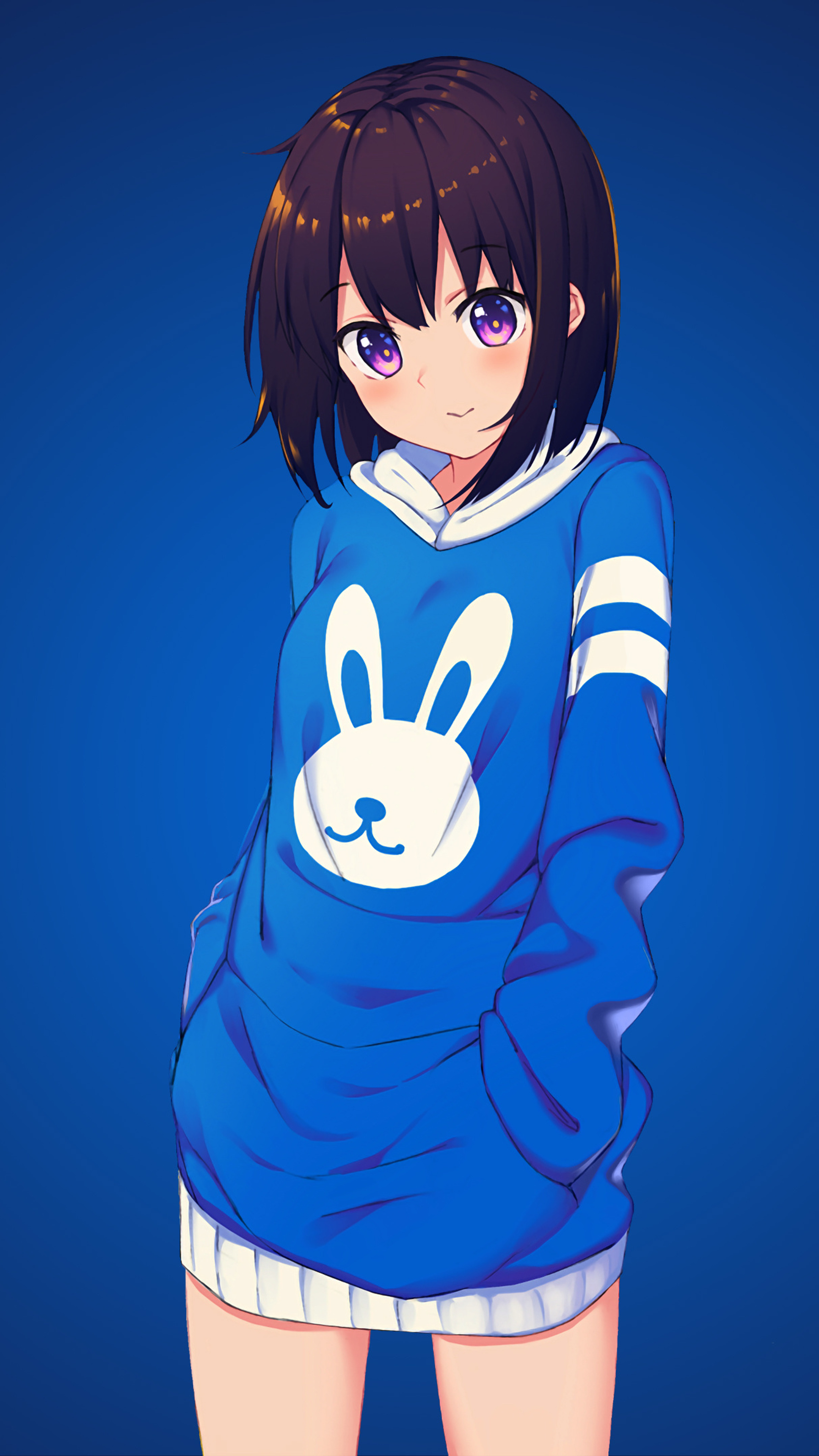 2160x3840 Blue Bunny Girl Anime 4k Sony Xperia Xxzz5 Premium Hd 4k Wallpapersimages