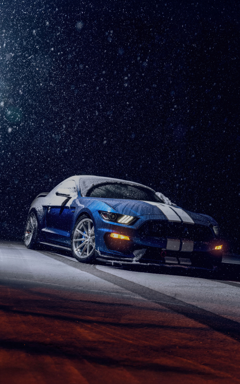 800x1280 Blue Ford Mustang In The Snow Nexus 7,Samsung Galaxy Tab 10 ...
