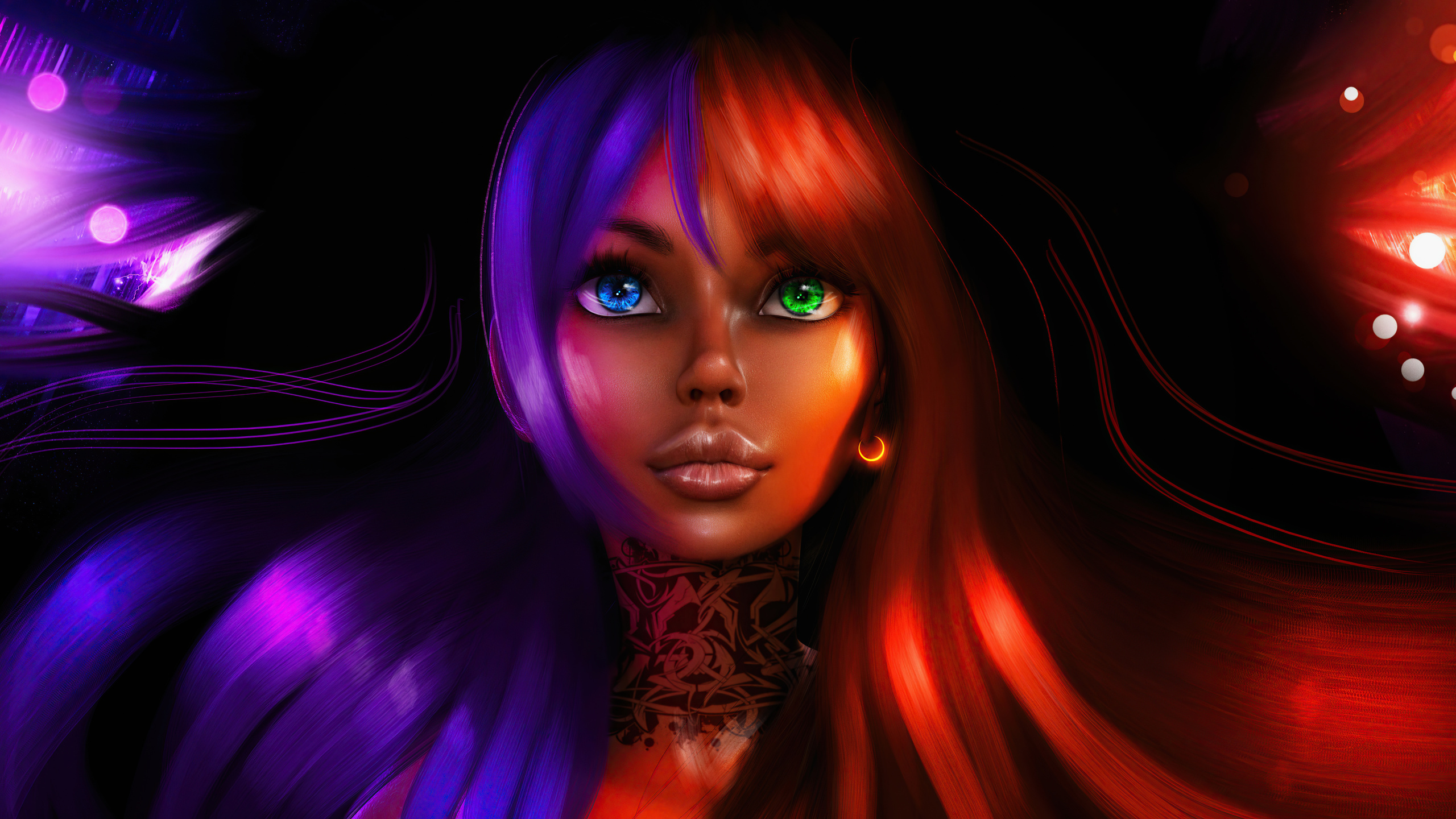 2560x1440 Blue Green Eyes Of Angel 8k 1440P Resolution ,HD 4k ...